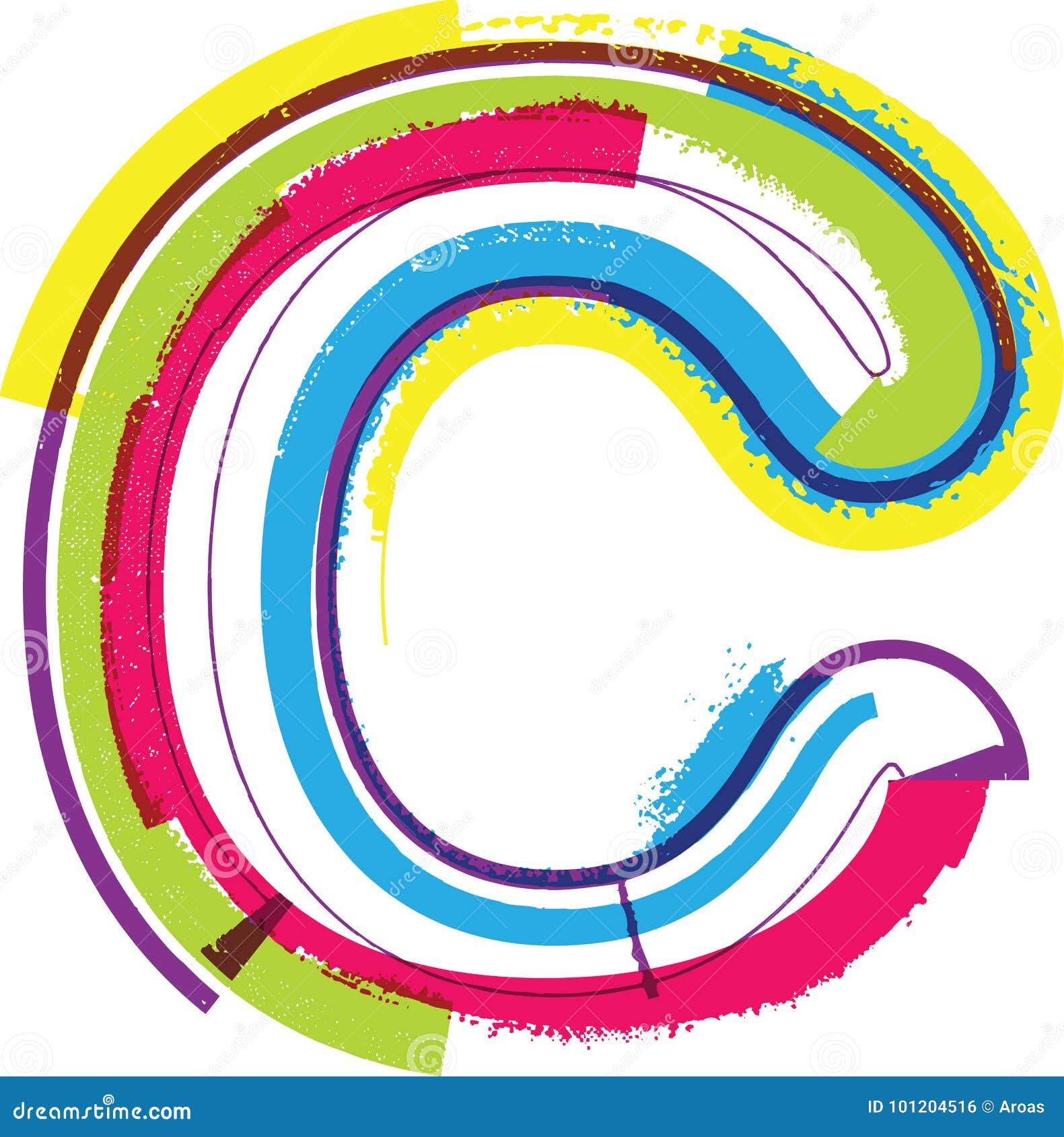 LETRA Colorida C Del Grunge Ilustración del Vector - Ilustración de ...