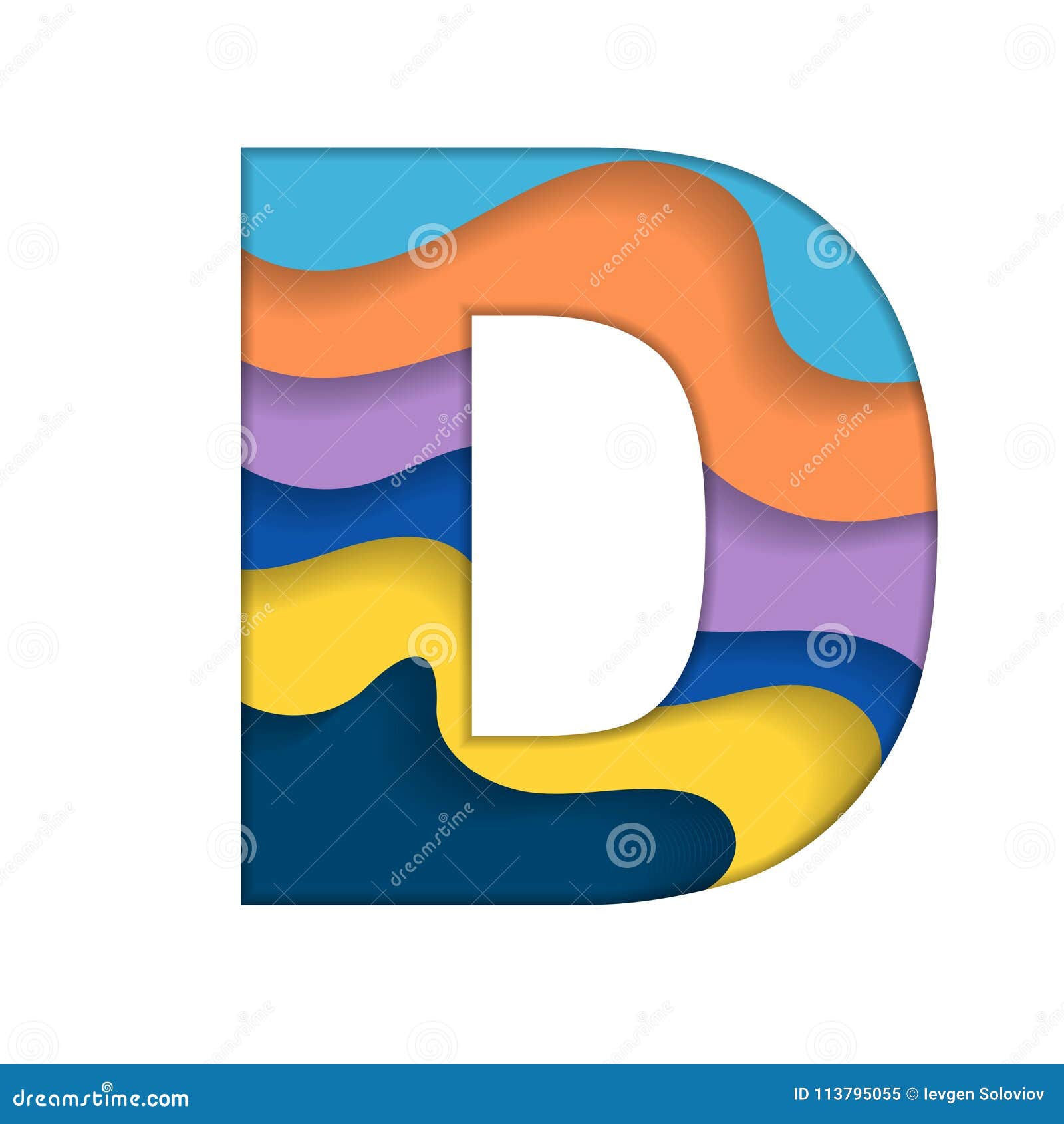 Letra colorida D ilustración del vector. Ilustración de mecanografiado ...