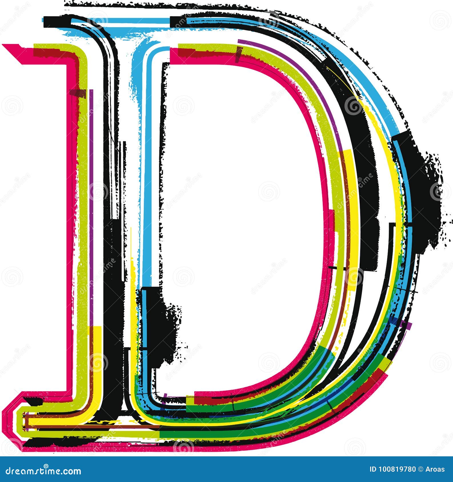 LETRA Colorida D Del Grunge Ilustración del Vector - Ilustración de ...