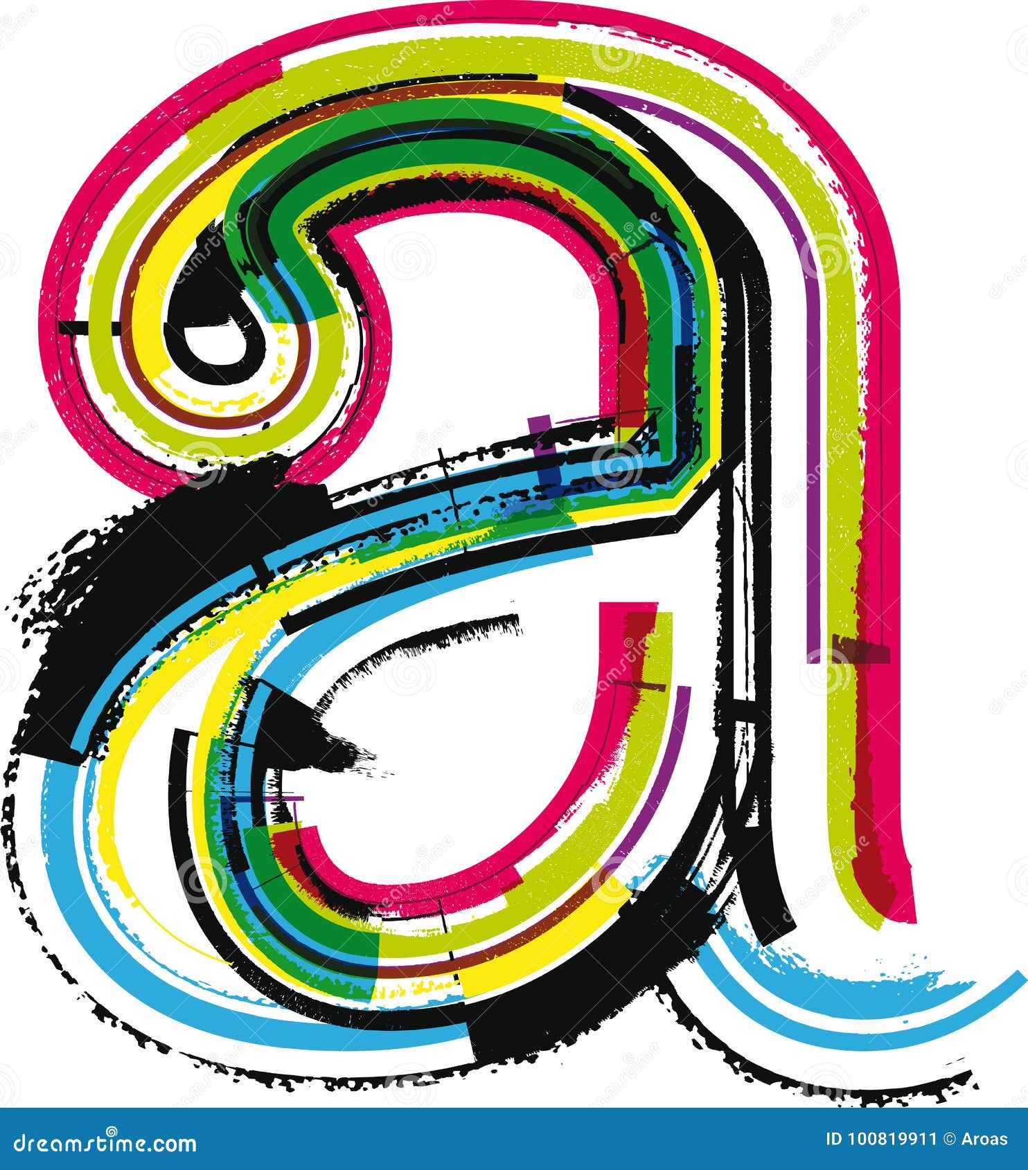 LETRA Colorida a Del Grunge Ilustración del Vector - Ilustración de ...