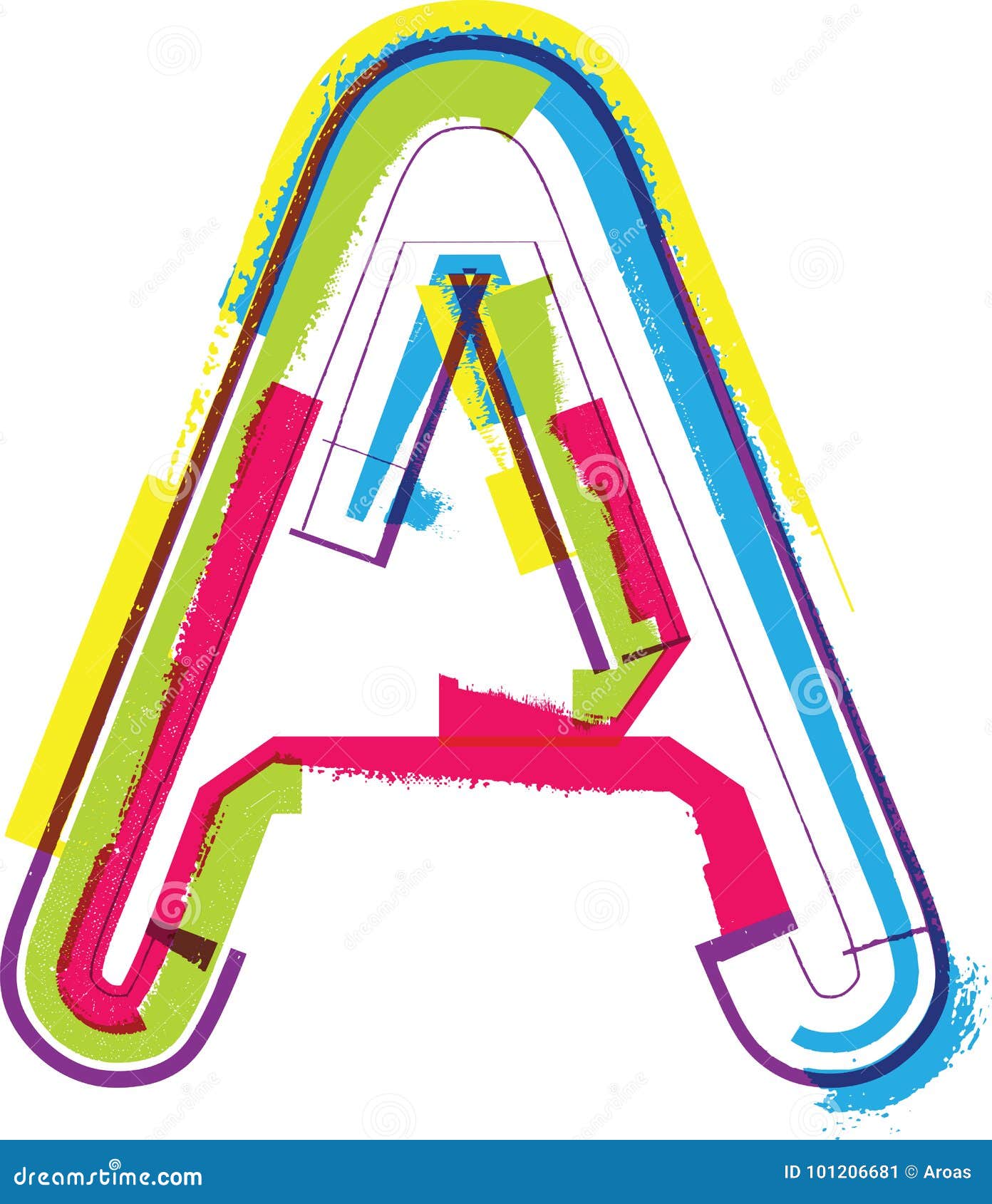 LETRA colorida a do Grunge ilustração do vetor. Ilustração de textura ...