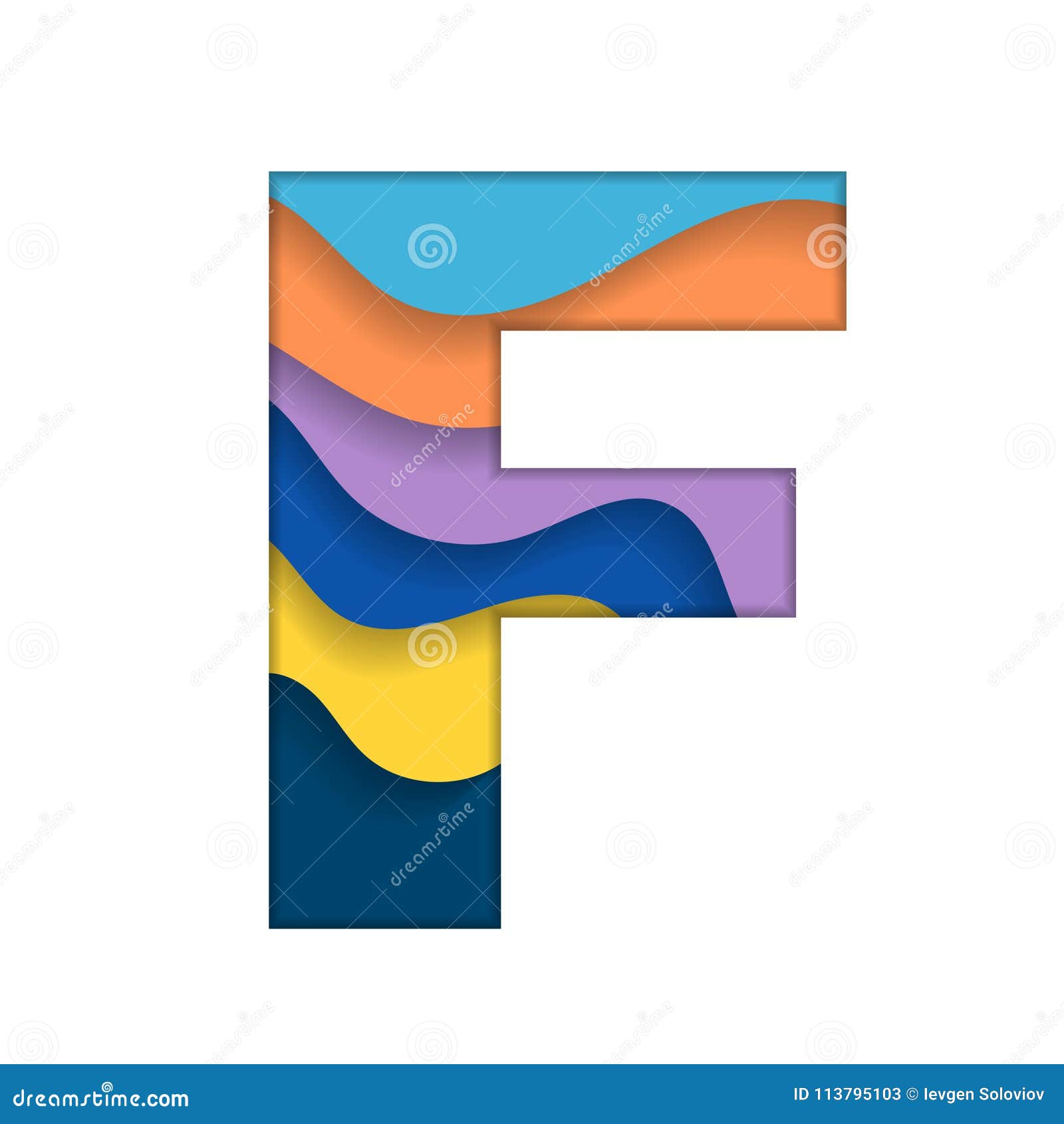 Letra colorida F ilustración del vector. Ilustración de flecha - 113795103