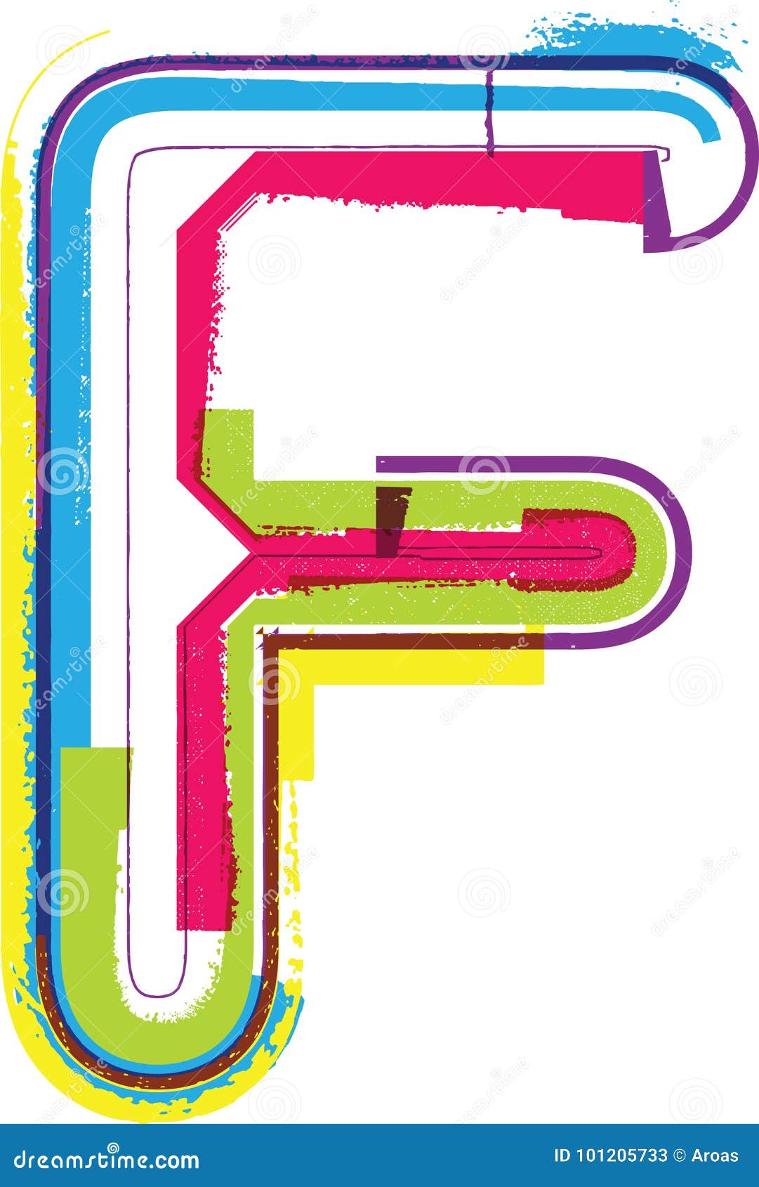 LETRA Colorida F Del Grunge Ilustración del Vector - Ilustración de ...