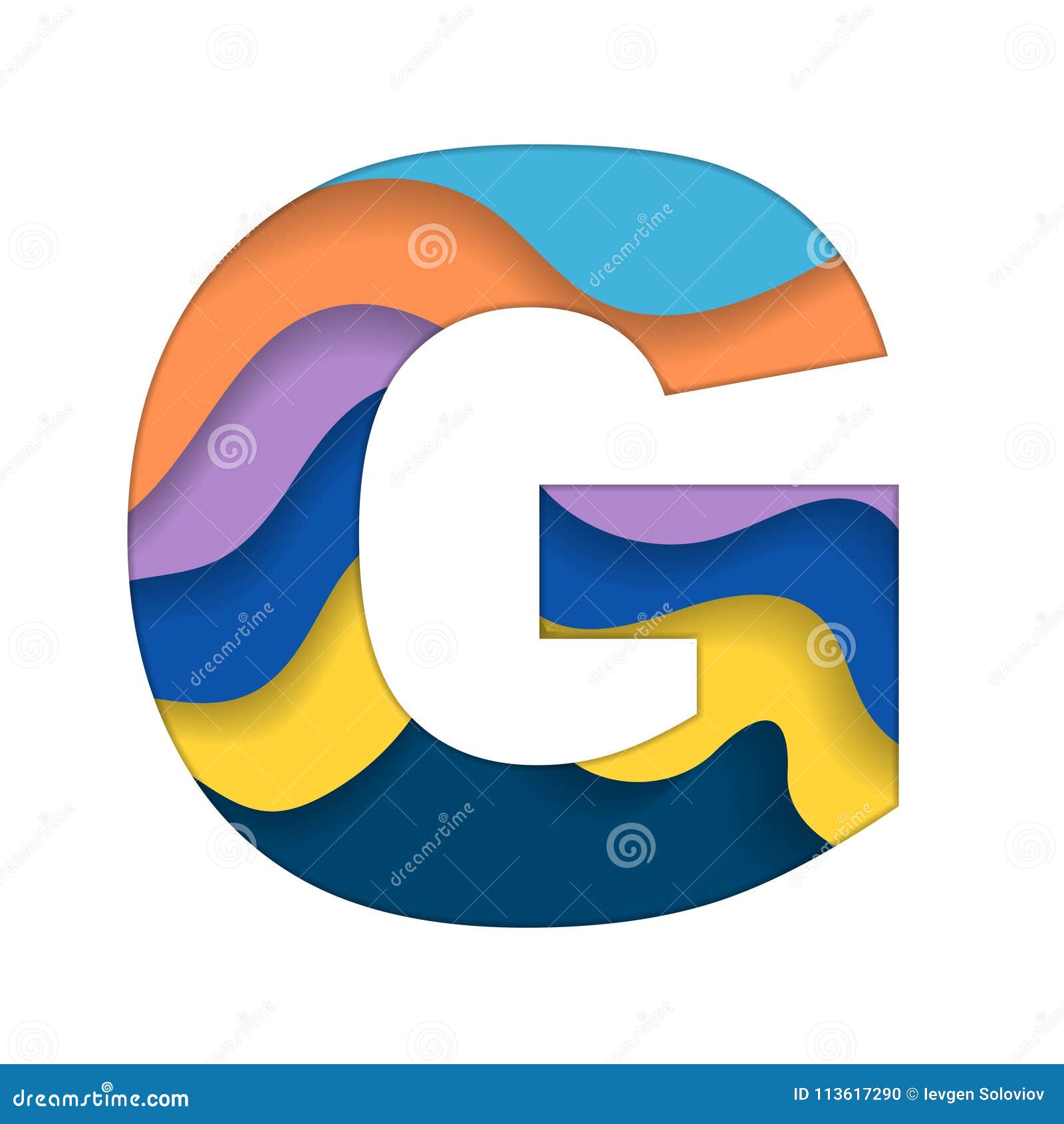 Letra colorida G ilustração do vetor. Ilustração de alfabeto - 113617290