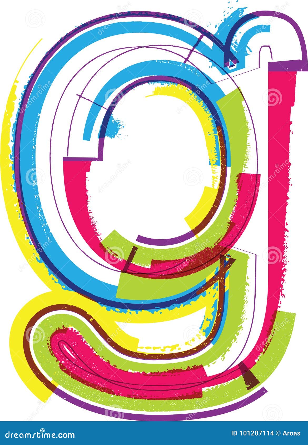 LETRA Colorida G Del Grunge Ilustración del Vector - Ilustración de ...