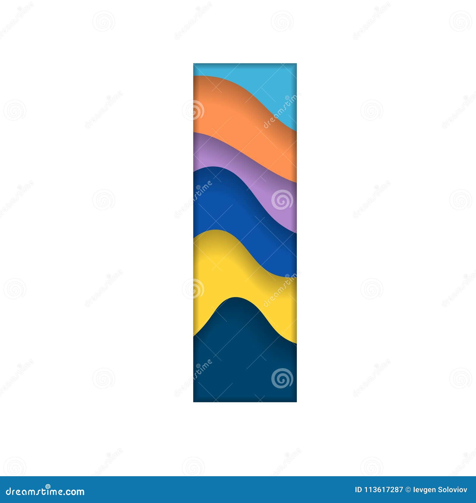 Letra colorida I ilustración del vector. Ilustración de autor - 113617287