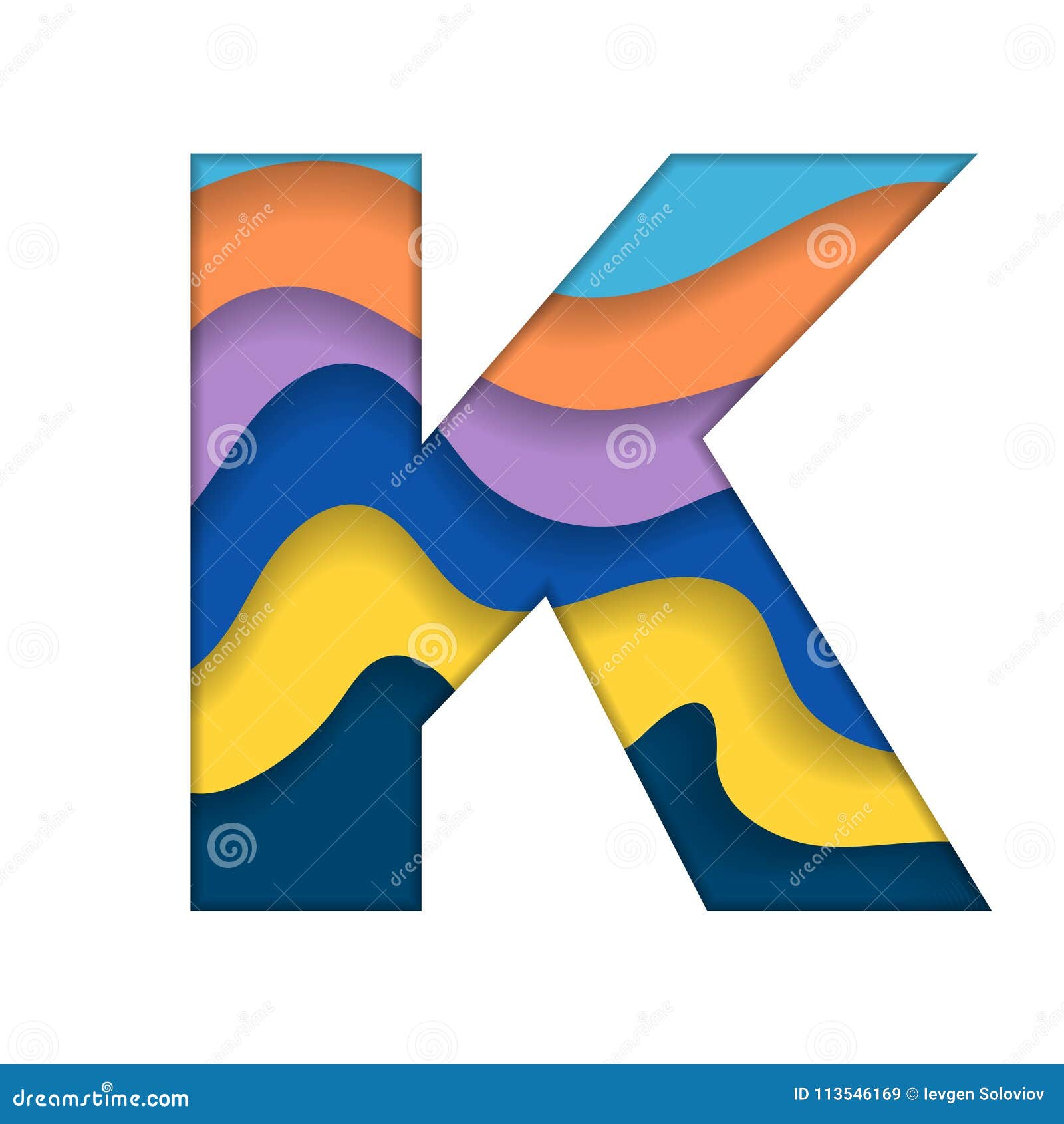 Letra colorida K ilustración del vector. Ilustración de elementos ...