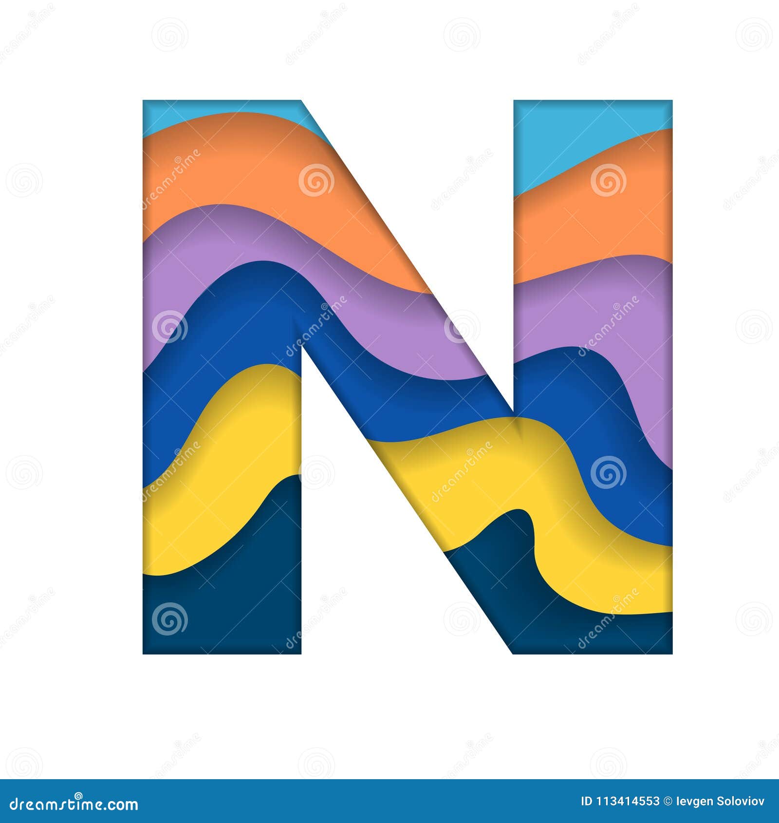 Letra colorida N ilustración del vector. Ilustración de negocios ...