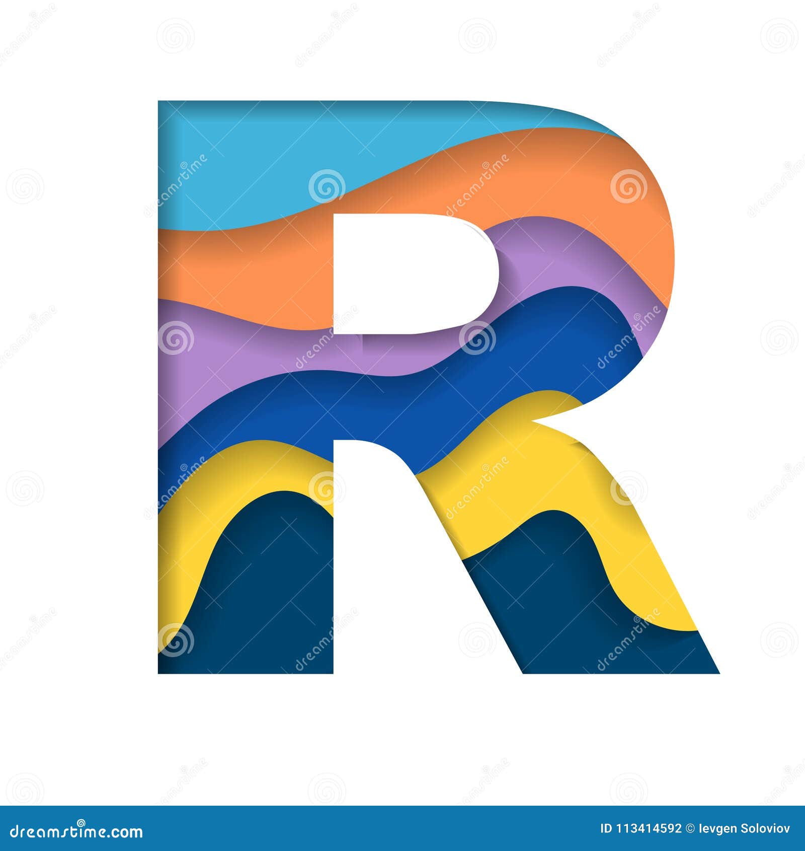 Letra colorida R ilustração do vetor. Ilustração de elementos - 113414592