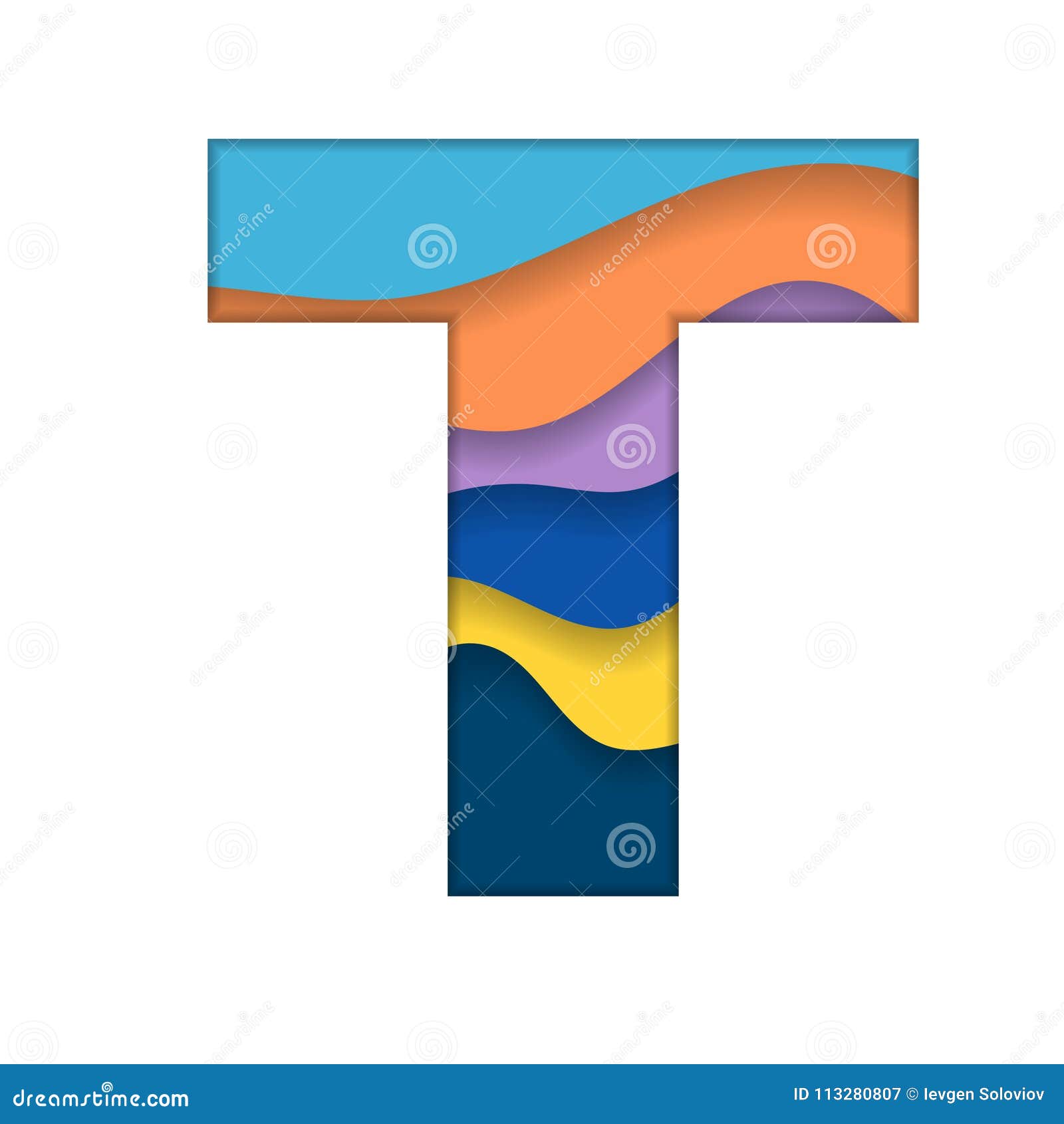 Letra colorida T ilustración del vector. Ilustración de escribir ...