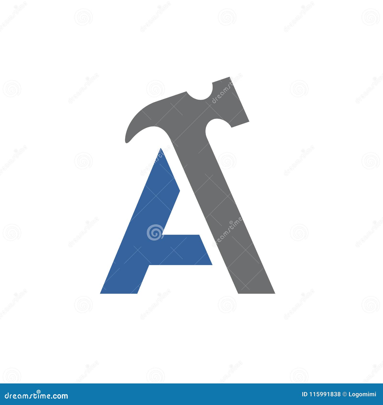Letra a Con El Martillo, Vector Logo Design Ilustración del Vector ...