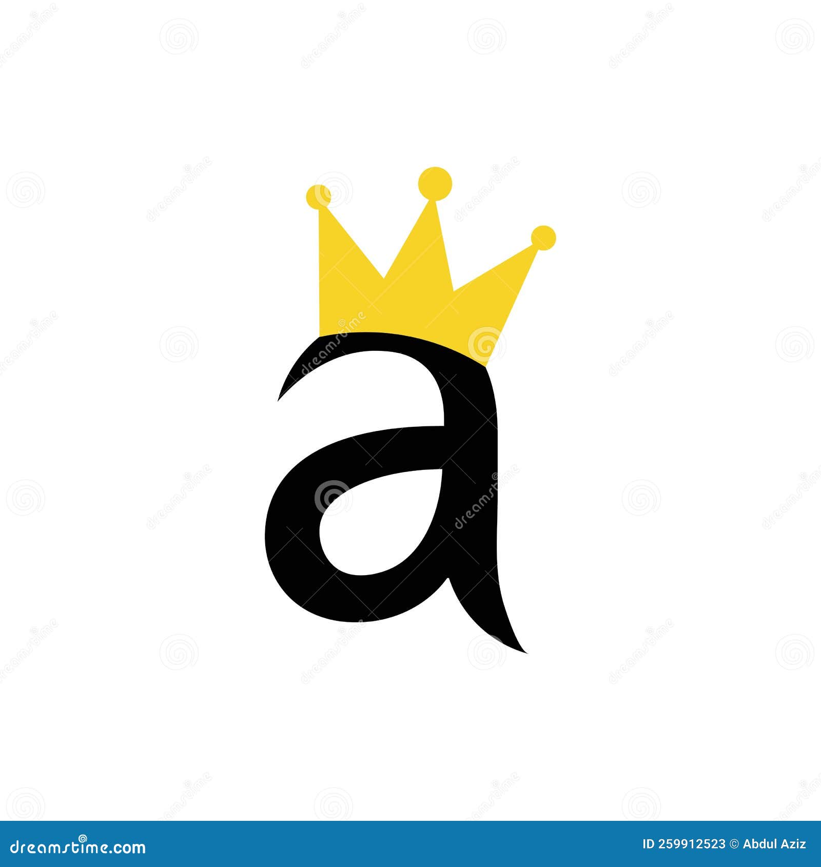 Letra a Con Icono De Corona Vector Ilustración del Vector - Ilustración ...