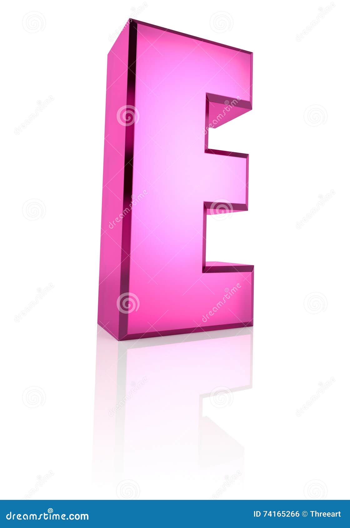 Letra cor-de-rosa E ilustração stock. Ilustração de vidro - 74165266