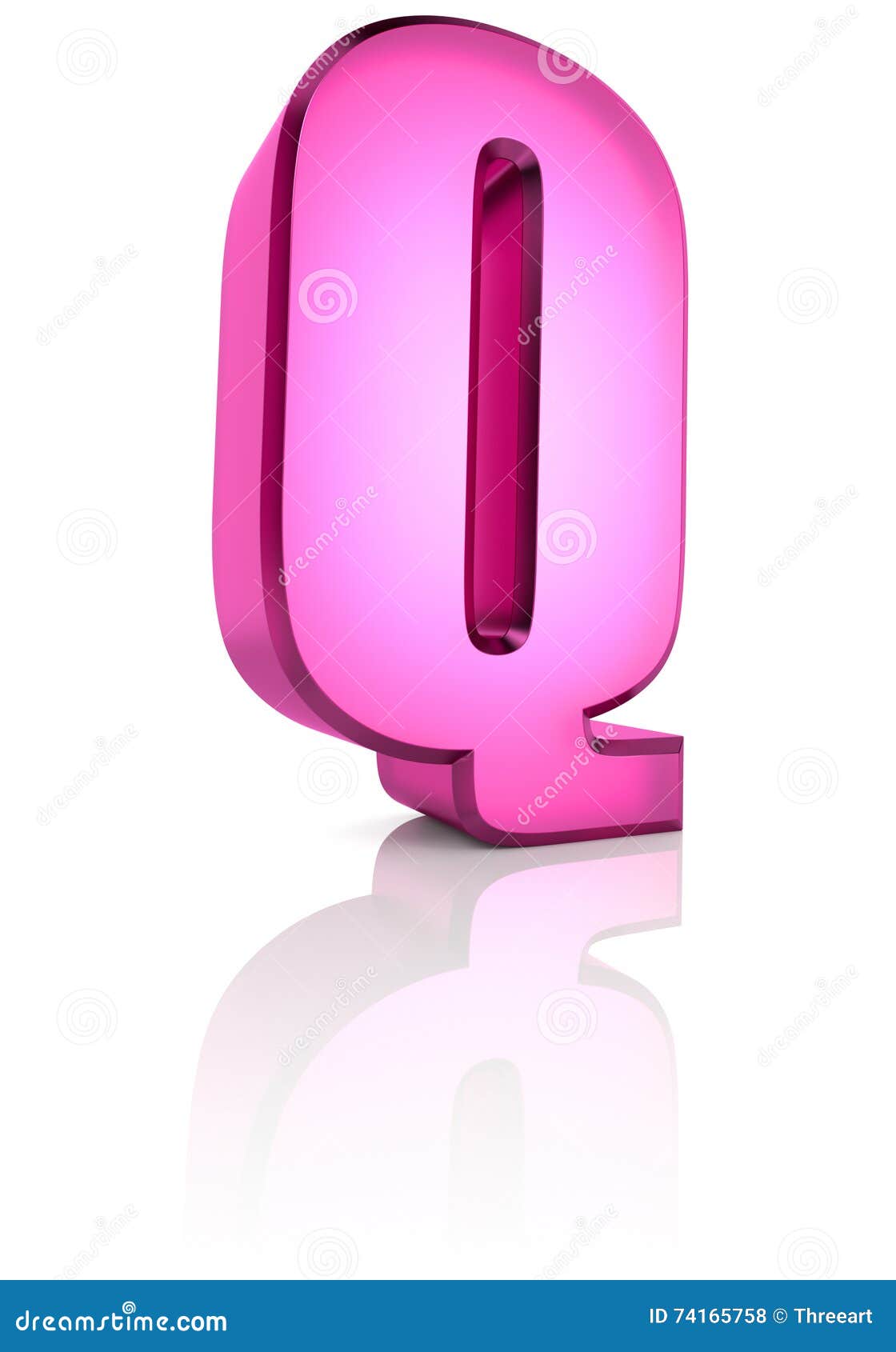 Letra cor-de-rosa Q ilustração stock. Ilustração de fundo - 74165758
