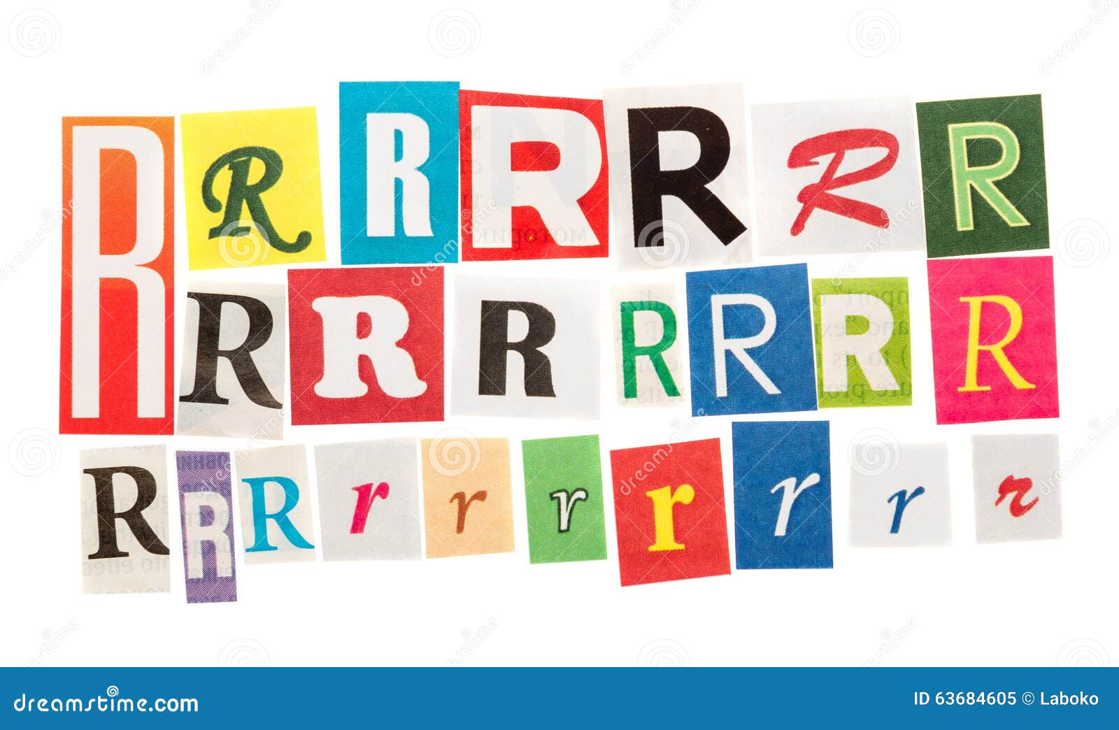 Letra cortada R imagem de stock. Imagem de diferente - 63684605