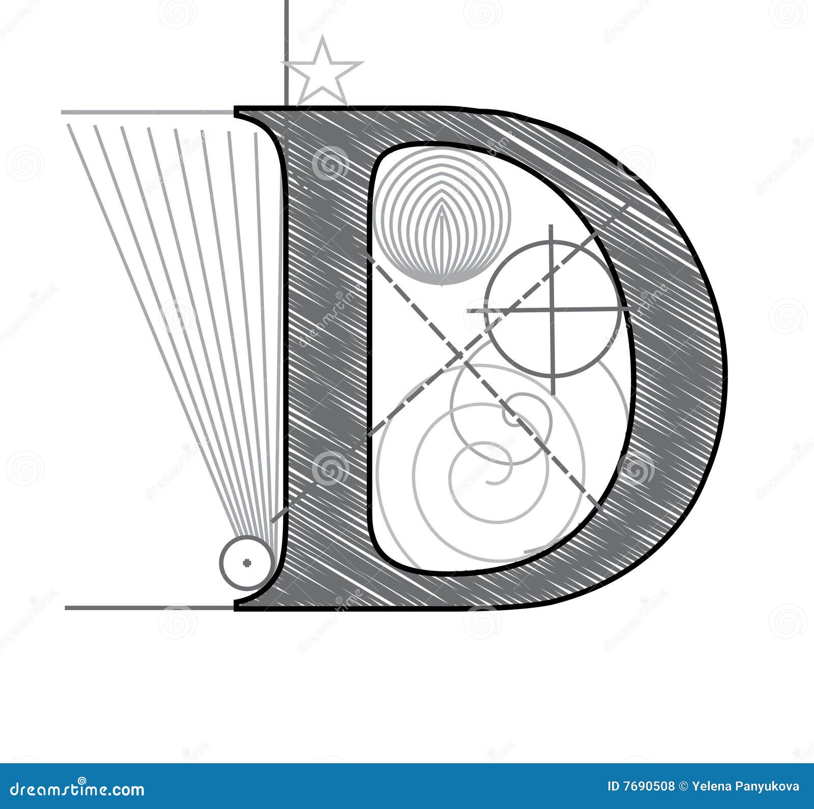 Letra D ilustración del vector. Ilustración de papel, muestra - 7690508