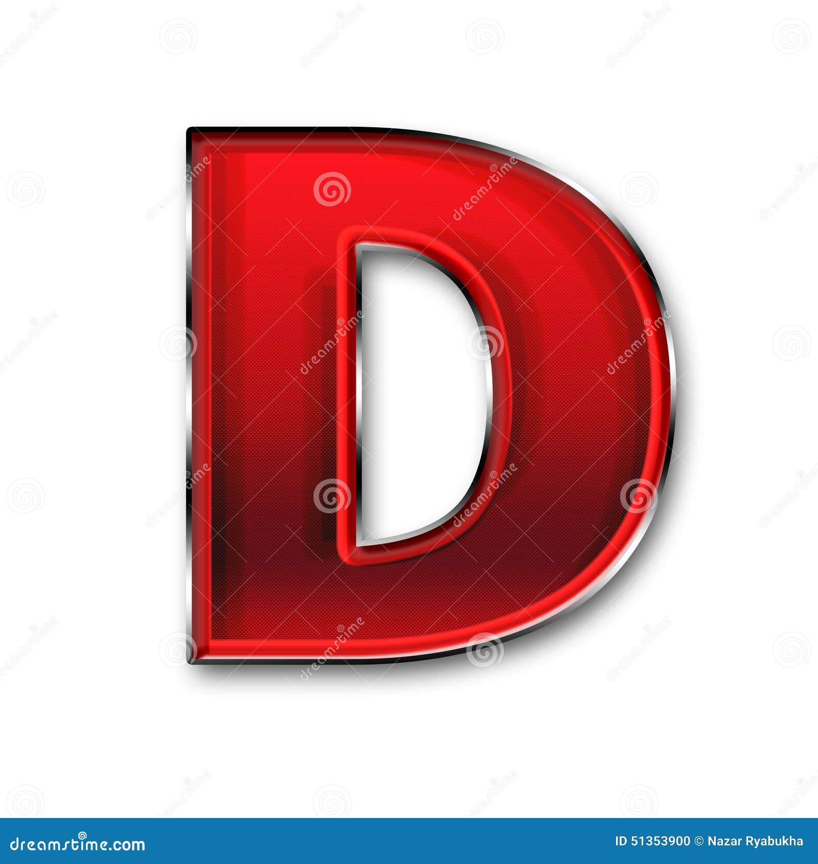 Letra D del metal en rojo stock de ilustración. Ilustración de elemento ...