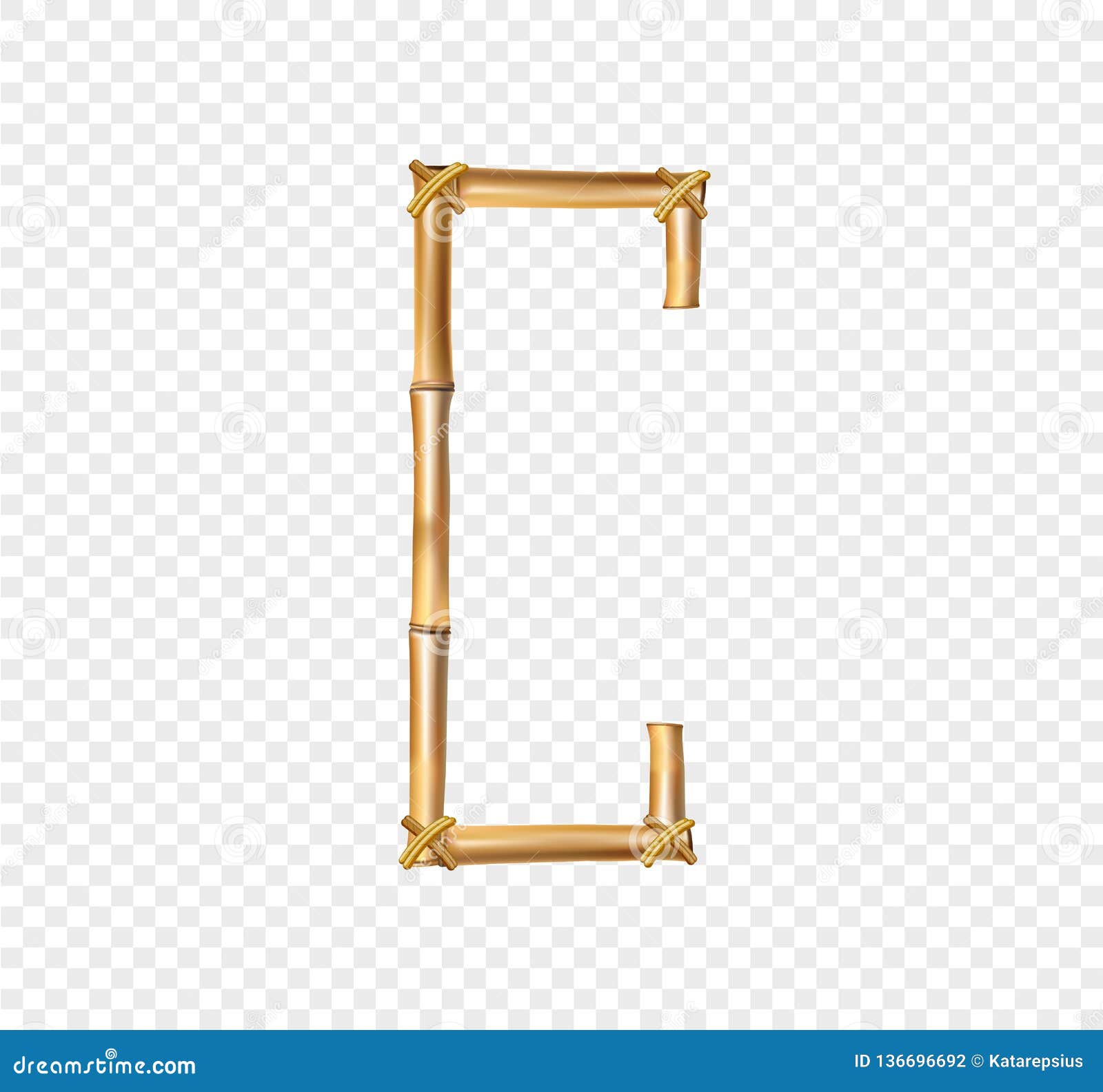 Letra De Bambu C Isolada No Fundo Transparente Ilustração do Vetor ...