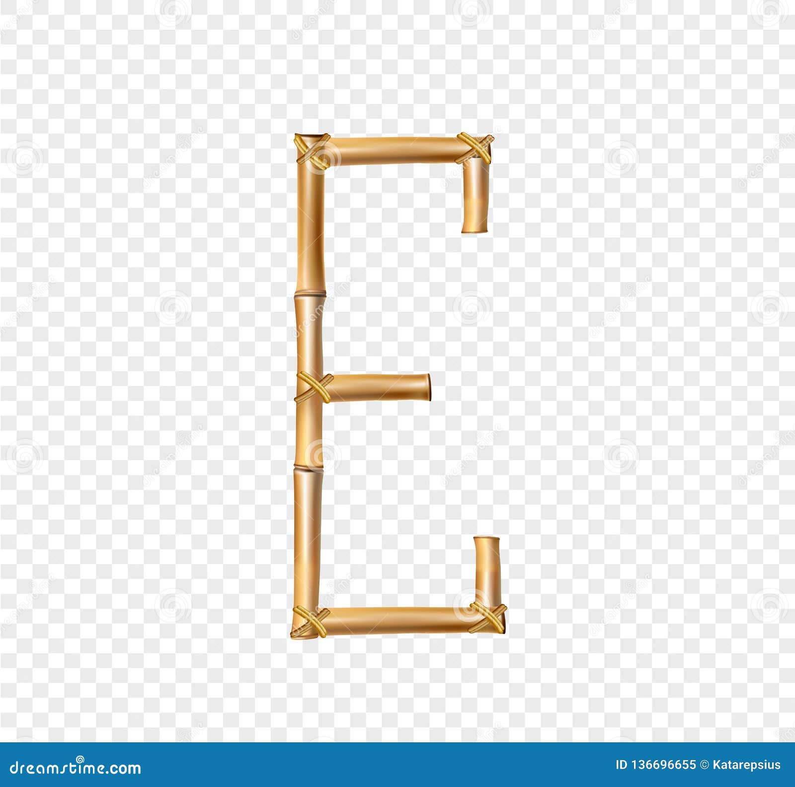 Letra De Bambu E Isolada No Fundo Transparente Ilustração do Vetor ...