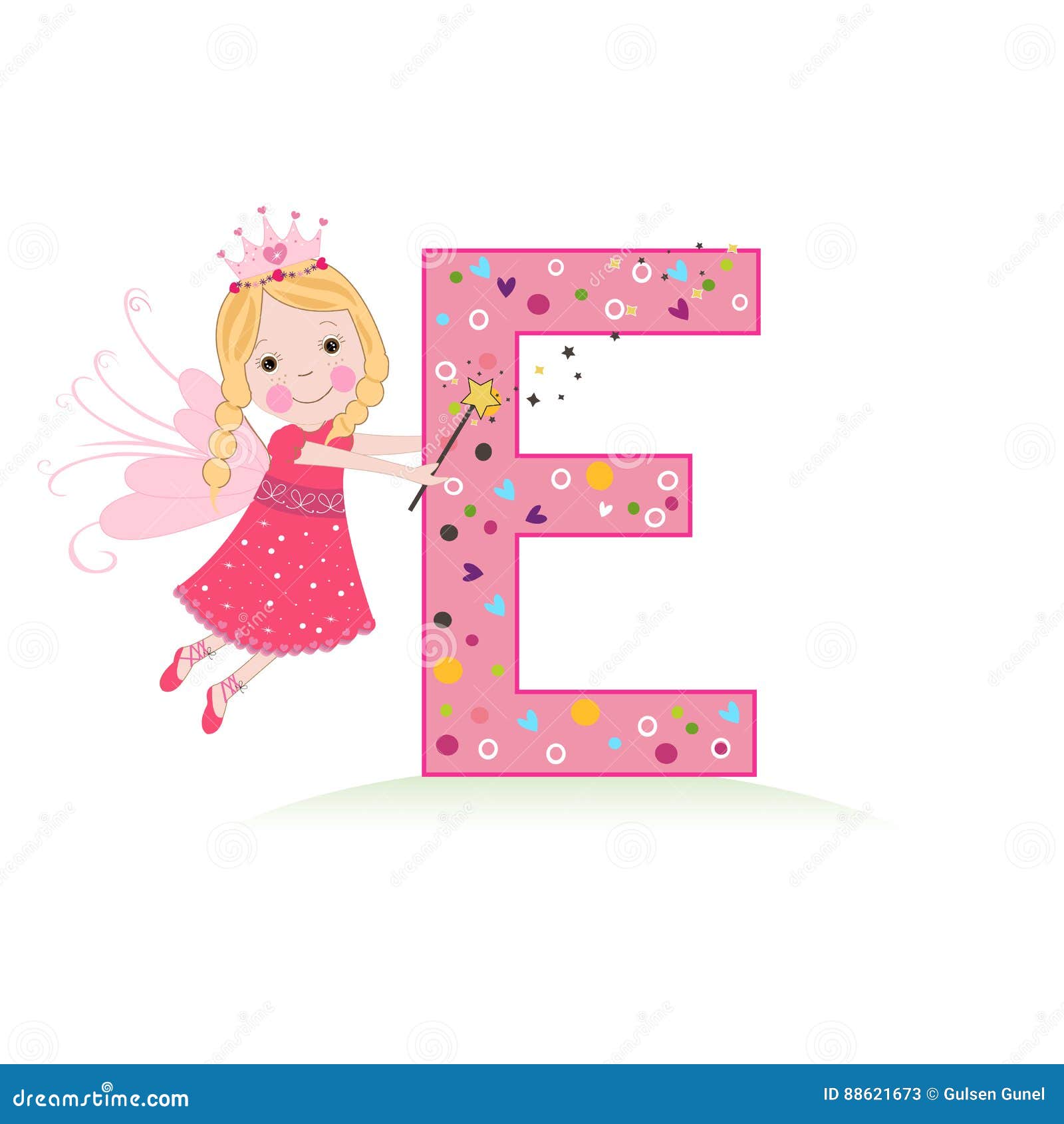 Letra De E Con Un Cuento De Hadas Lindo Ilustración del Vector ...