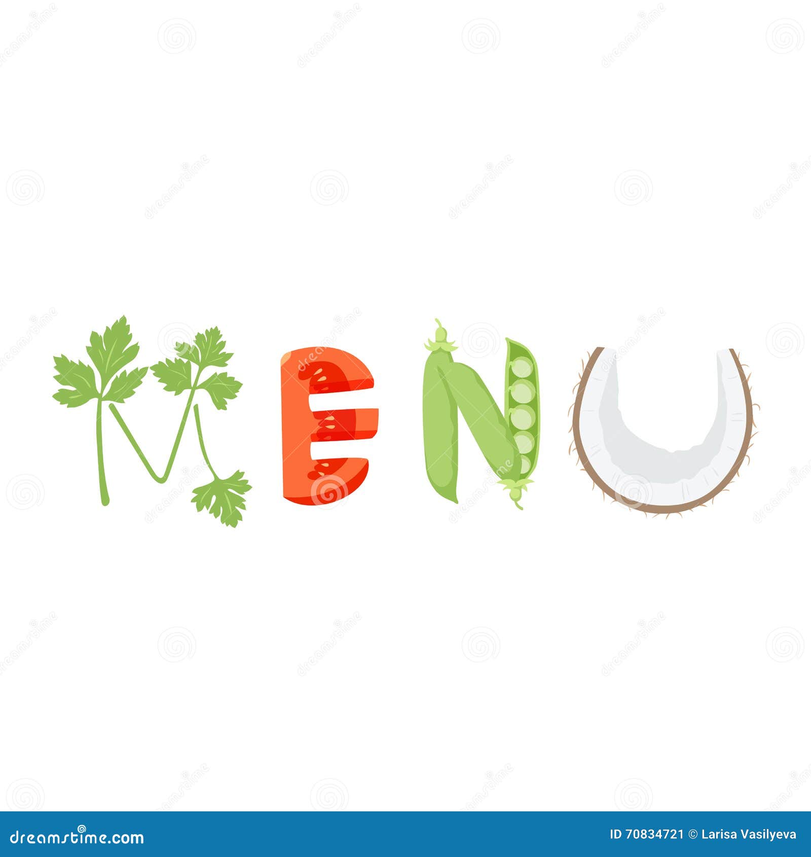 Letra De Las Verduras Del Menú Ilustración del Vector - Ilustración de ...