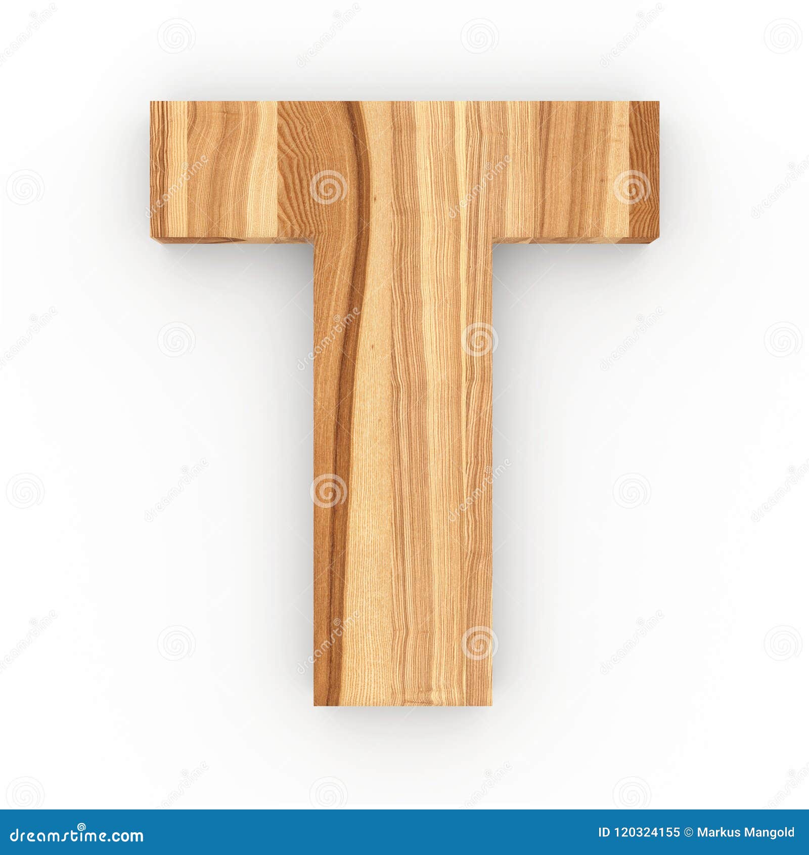 Letra De Madeira T Isolada No Fundo Branco Ilustração Stock ...