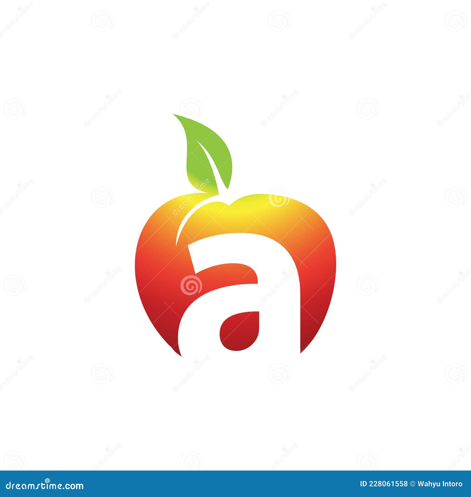 Letra De Manzana Un Logotipo Stock de ilustración - Ilustración de ...