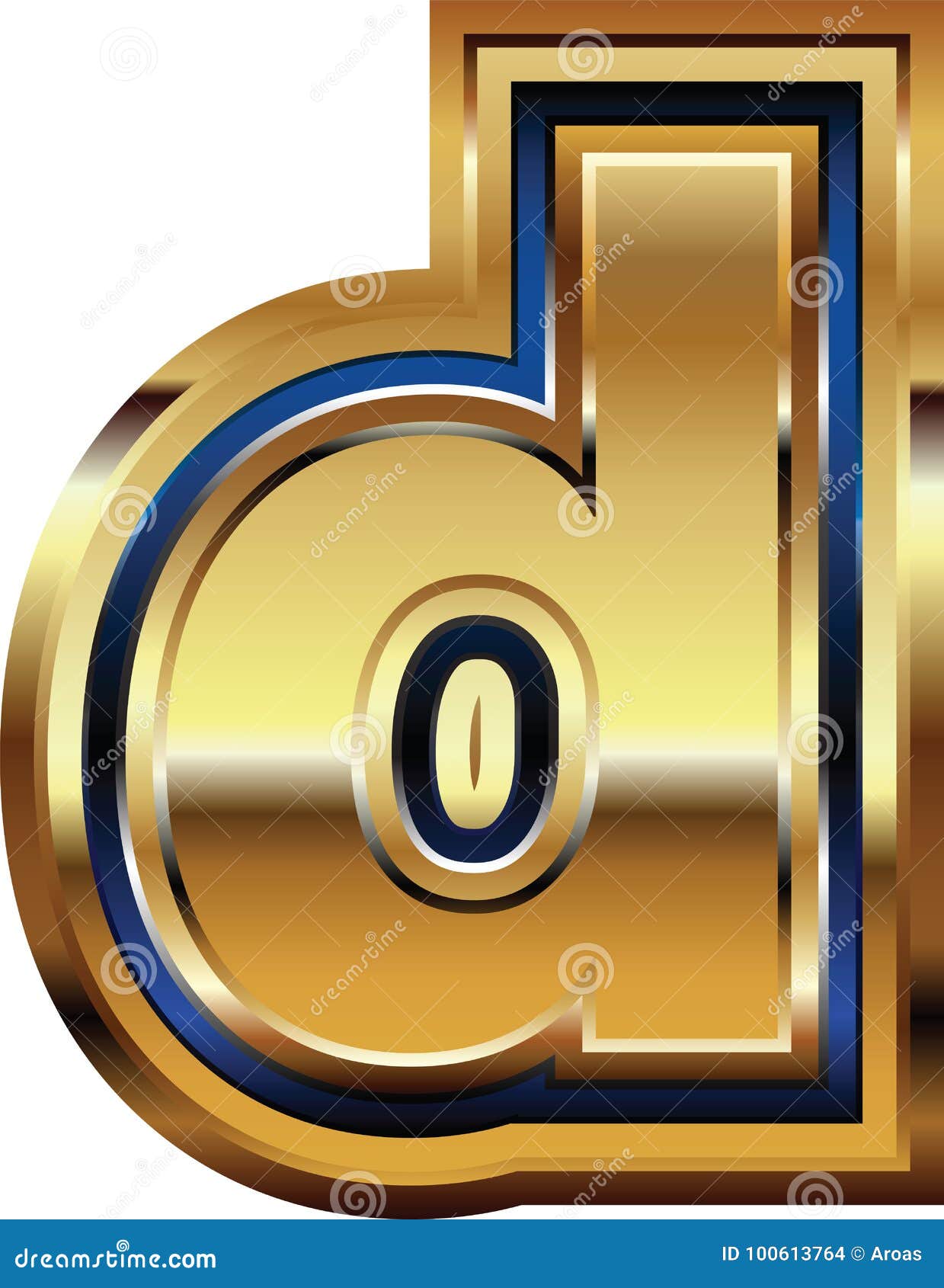 Letra De Oro D De La Fuente Ilustración del Vector - Ilustración de ...