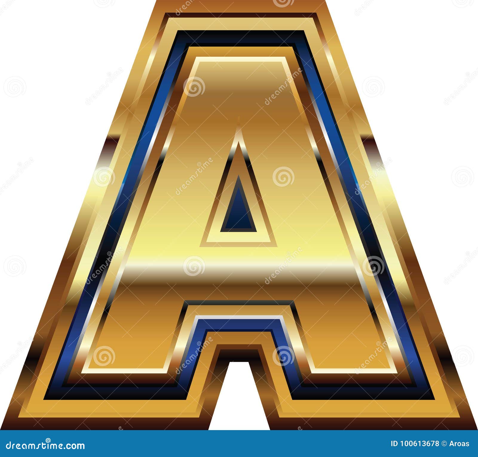 Letra De Oro a De La Fuente Ilustración del Vector - Ilustración de ...