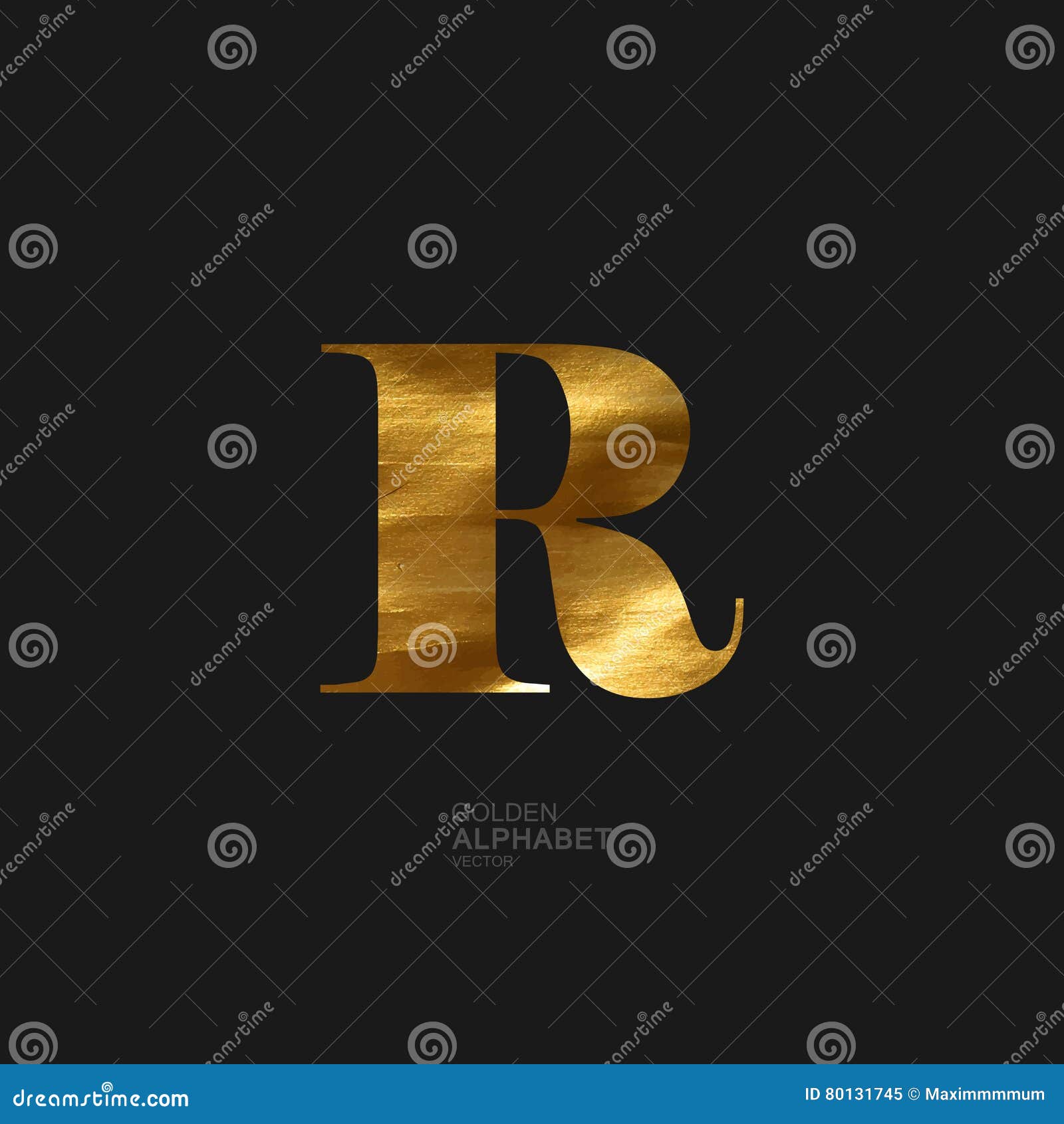 Letra de oro R ilustración del vector. Ilustración de efecto - 80131745