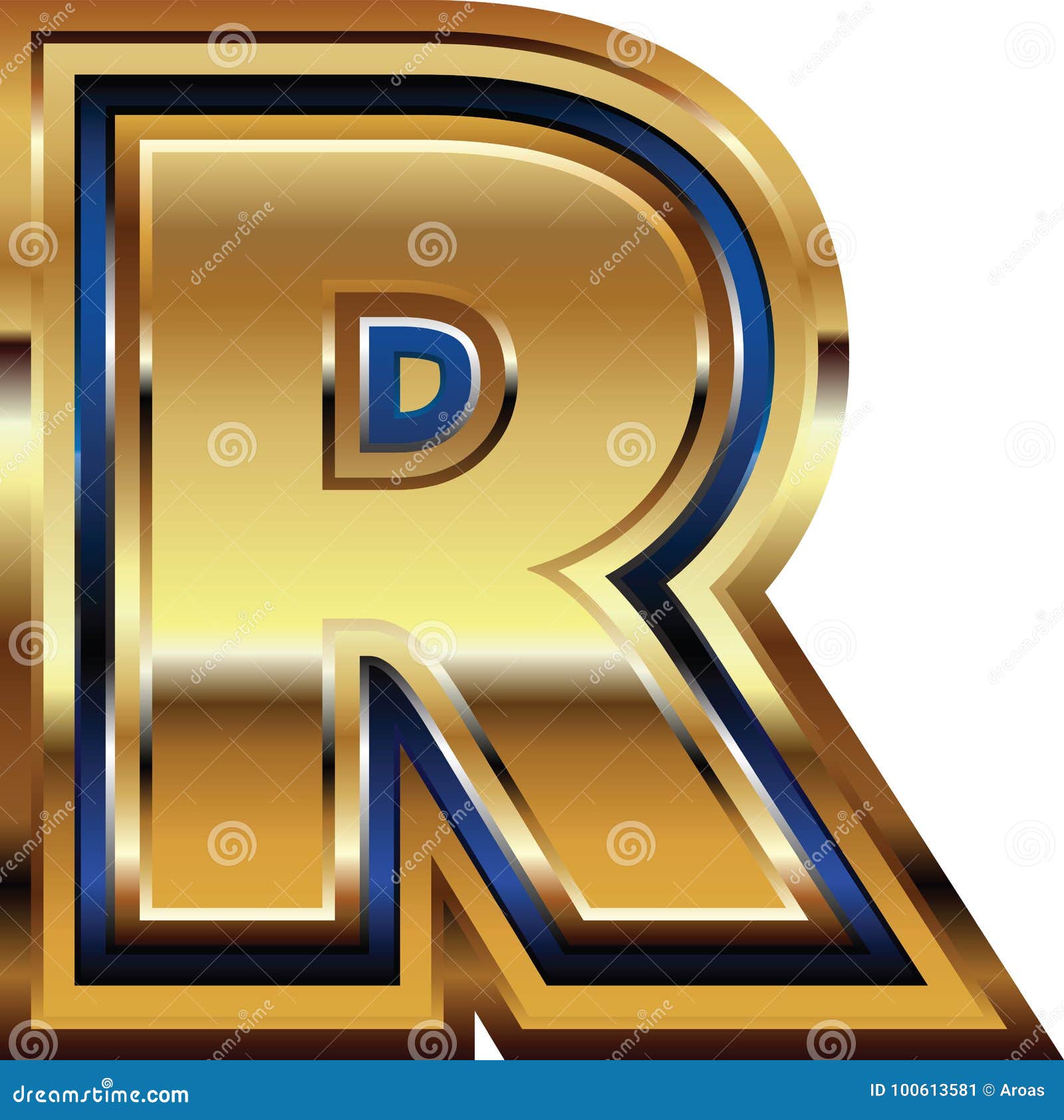 Letra De Oro R De La Fuente Ilustración del Vector - Ilustración de ...