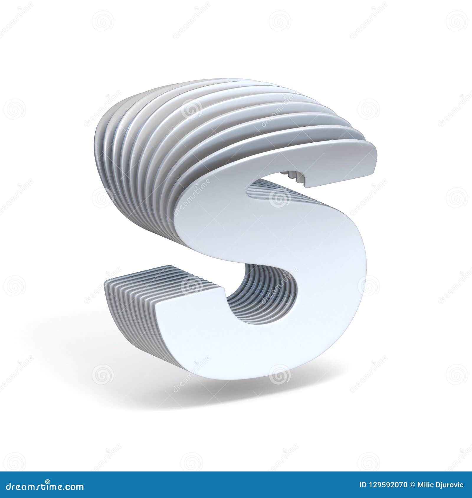 Letra De Papel Curvada S 3D De Las Hojas Stock de ilustración ...