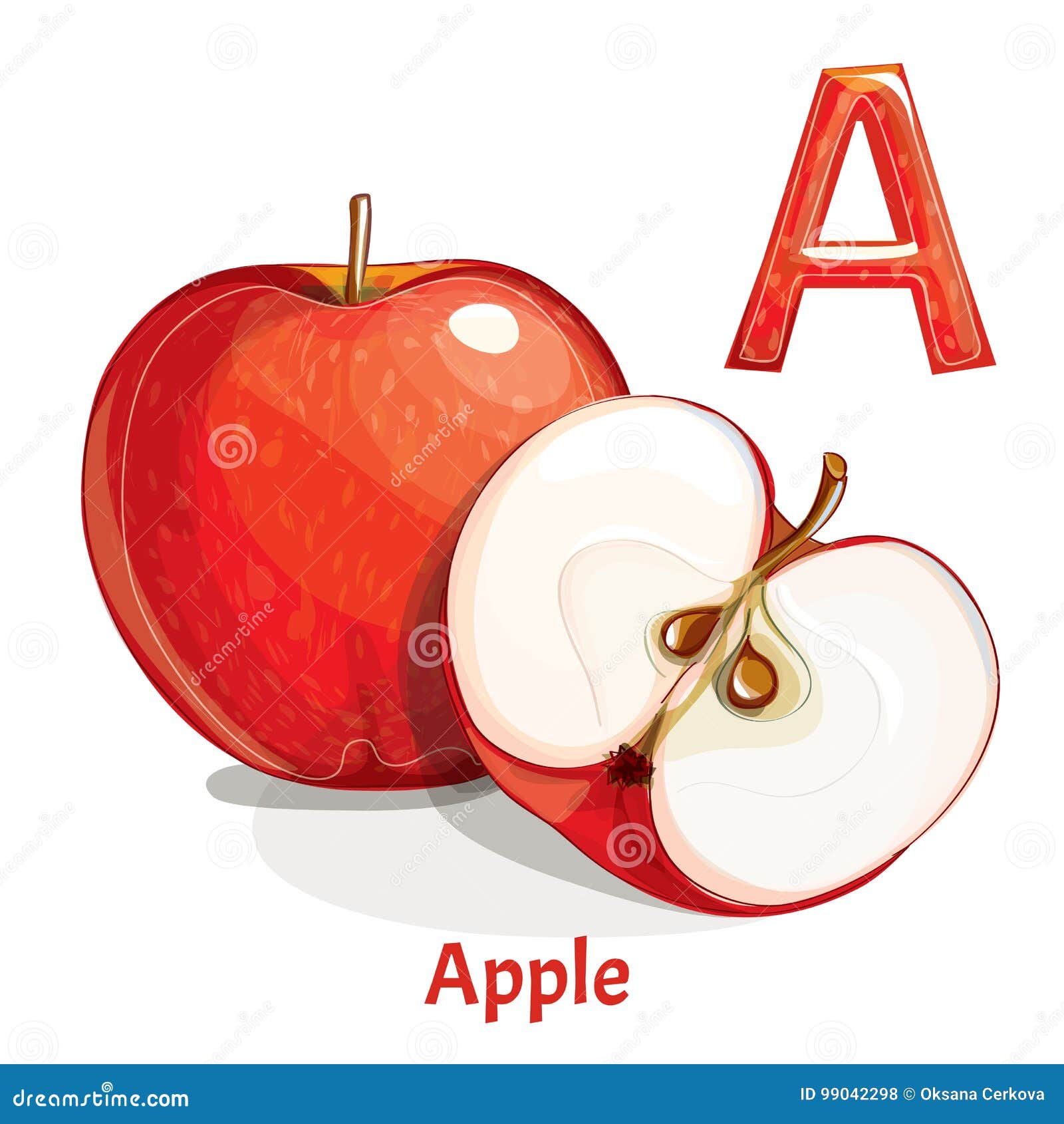 Letra a Do Alfabeto Do Vetor Apple Ilustração do Vetor - Ilustração de ...