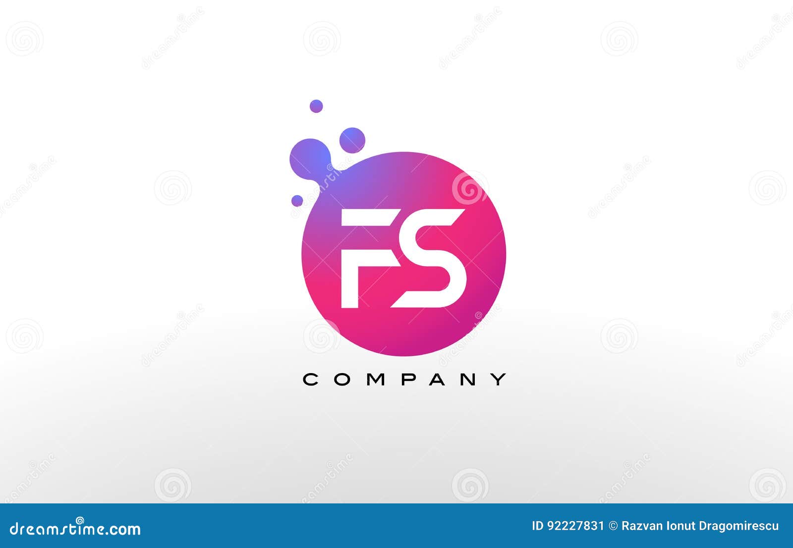 Letra Dots Logo Design Del FS Con Las Burbujas De Moda Creativas ...