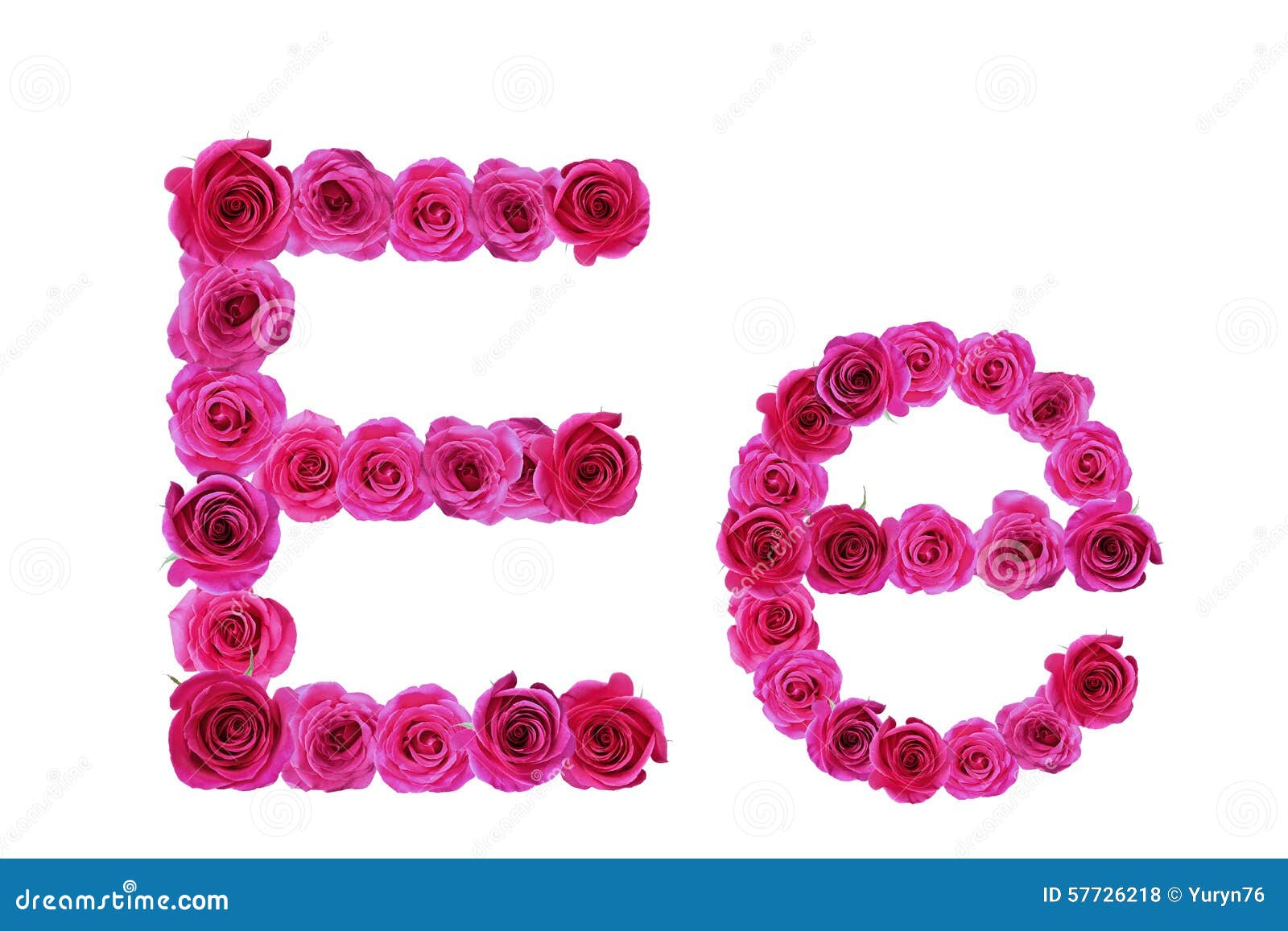 Letra e de rosas foto de archivo. Imagen de texto, rosas - 57726218