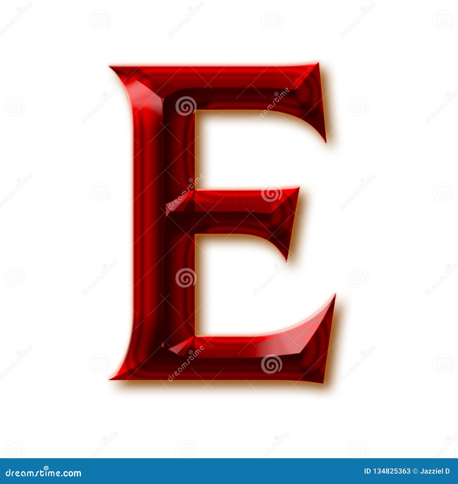 Letra E Do Alfabeto Lapidado à Moda Do Rubi Ilustração Stock ...