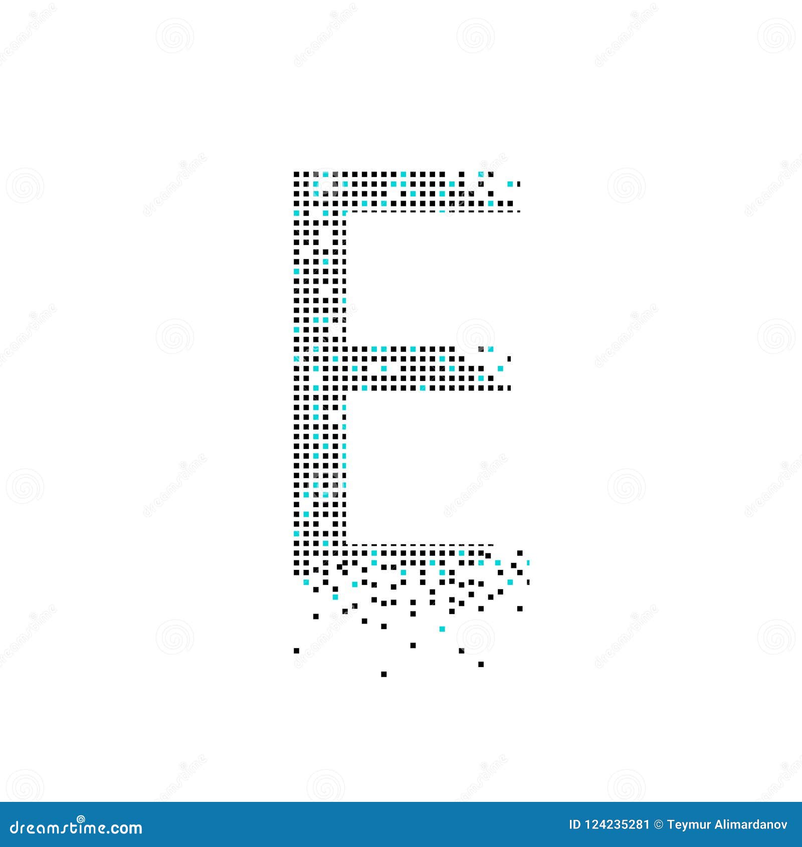 Letra E Do Pixel Vetor Do Projeto De Letra De E Com Pixel Ilustração do ...