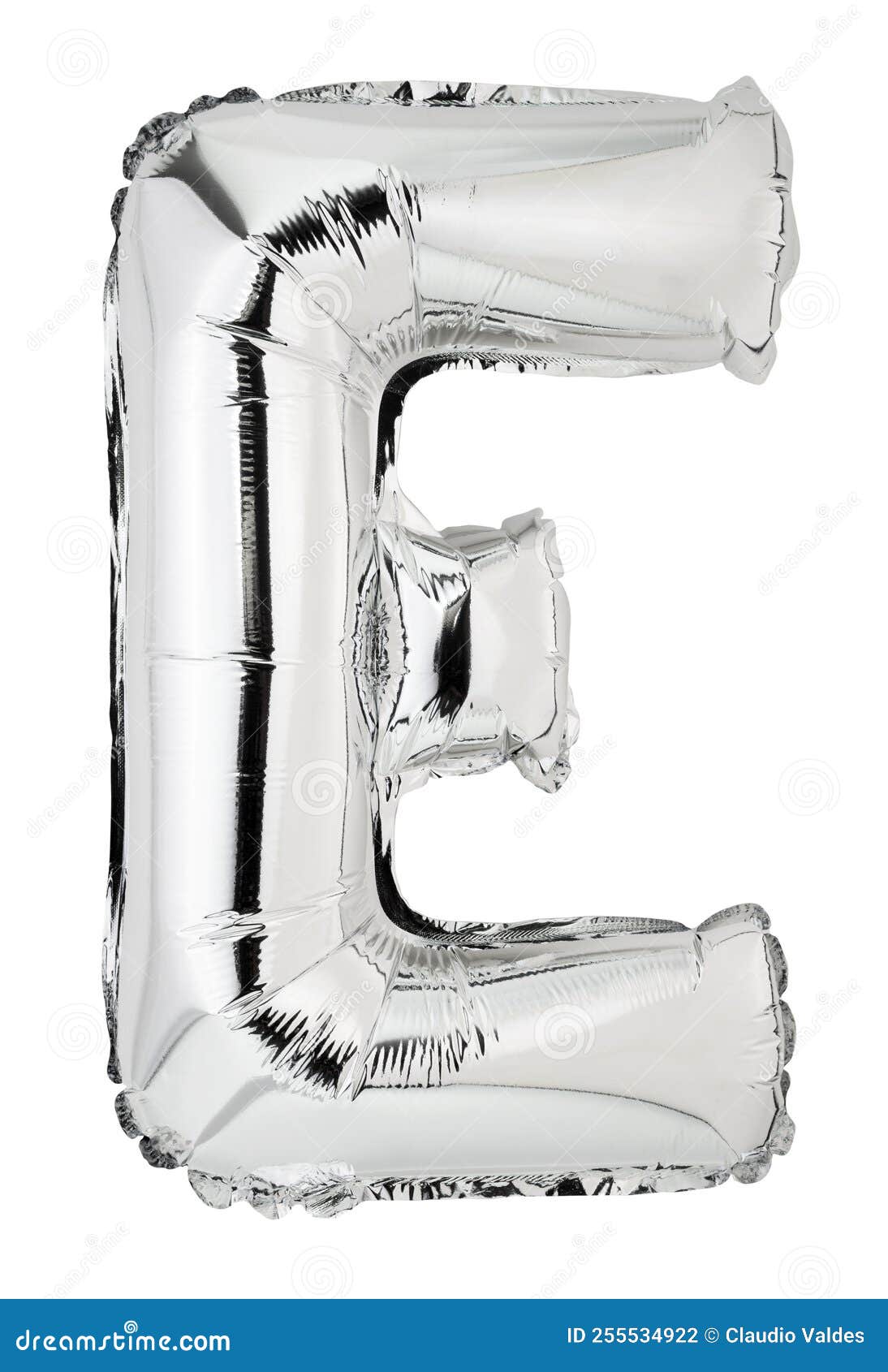 Letra E En Globo Milar De Plata Aislado Foto de archivo - Imagen de ...