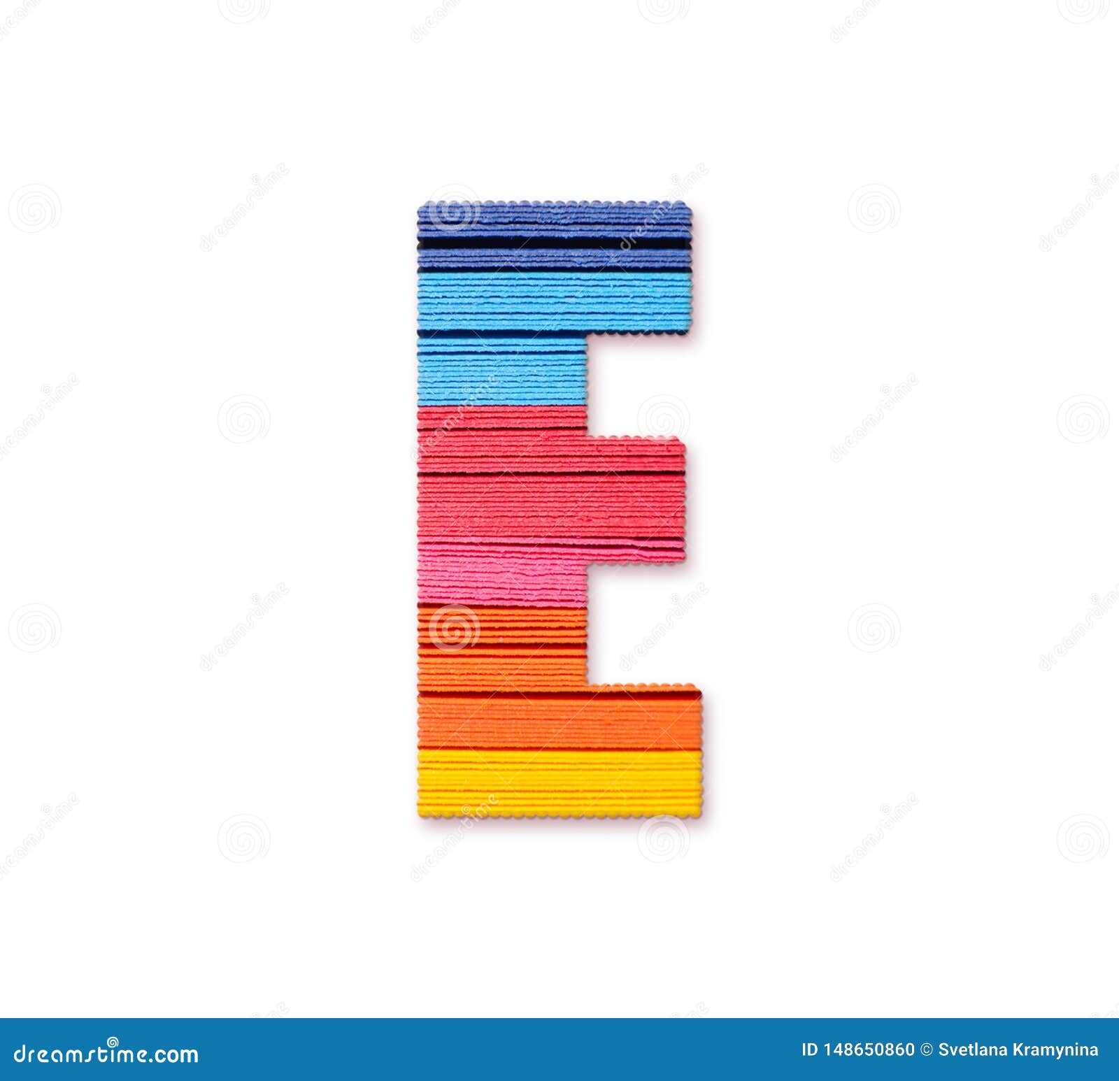 Letra E Papel Del Color Del Arco Iris Stock de ilustración ...