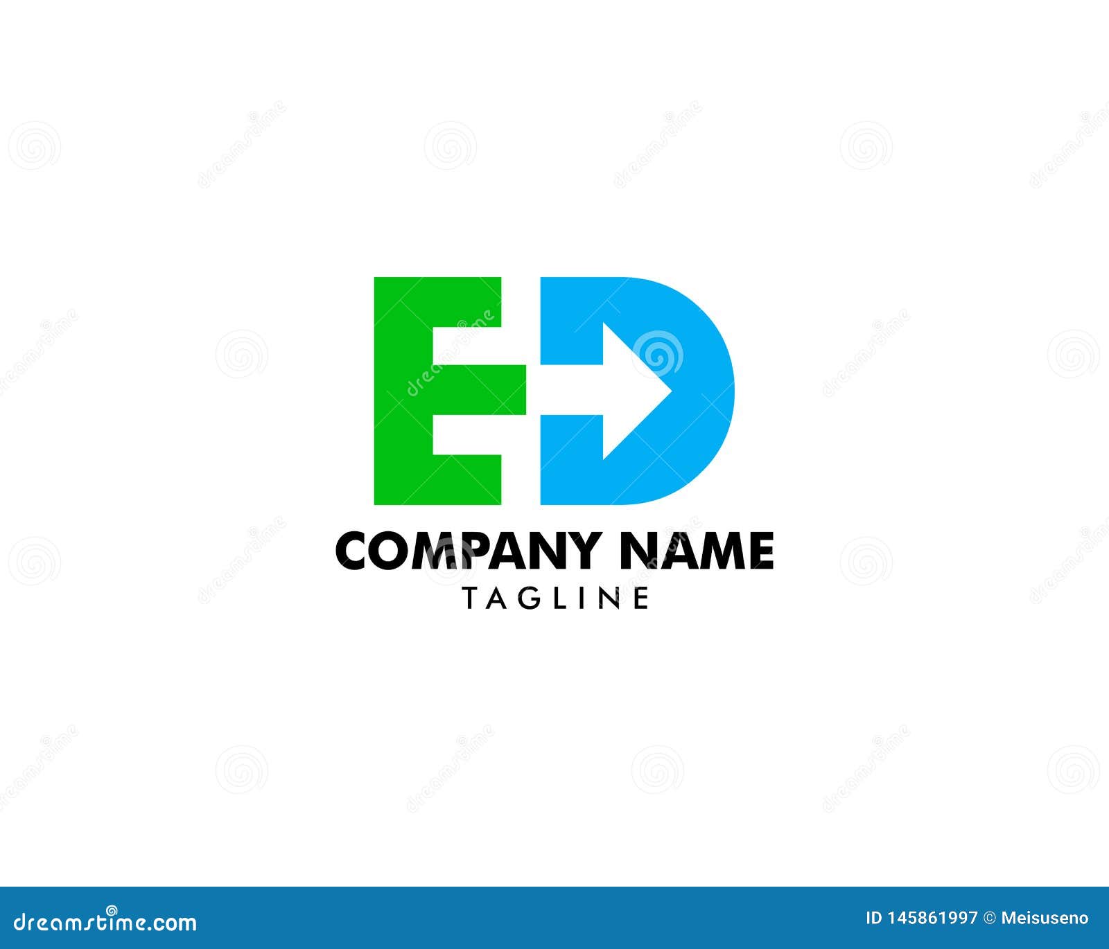 Letra ED Com Seta Logo Vetora Ilustração do Vetor - Ilustração de ...