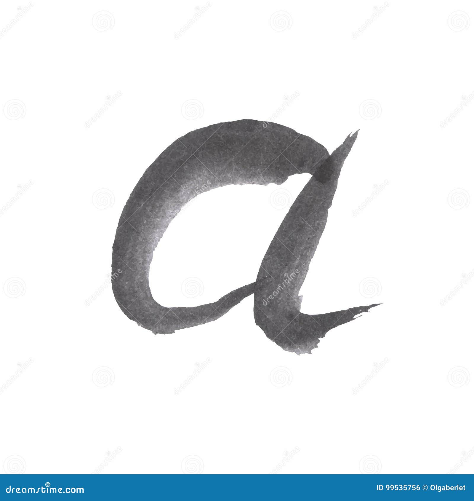 Letra a Escrita Con Tinta Negra Ilustración del Vector - Ilustración de ...