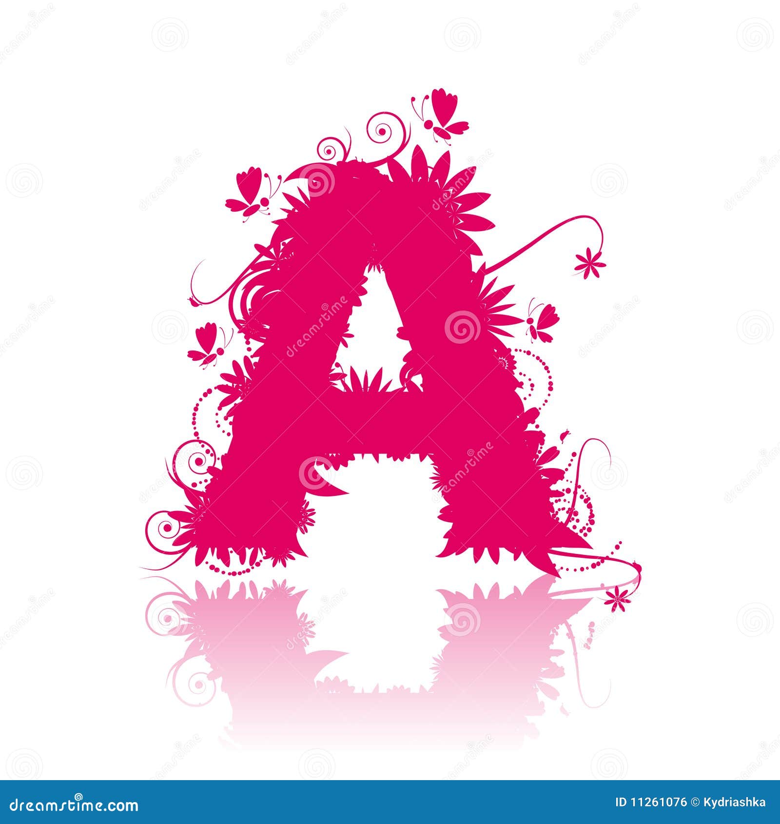 Letra a, estilo floral ilustración del vector. Ilustración de hermoso ...