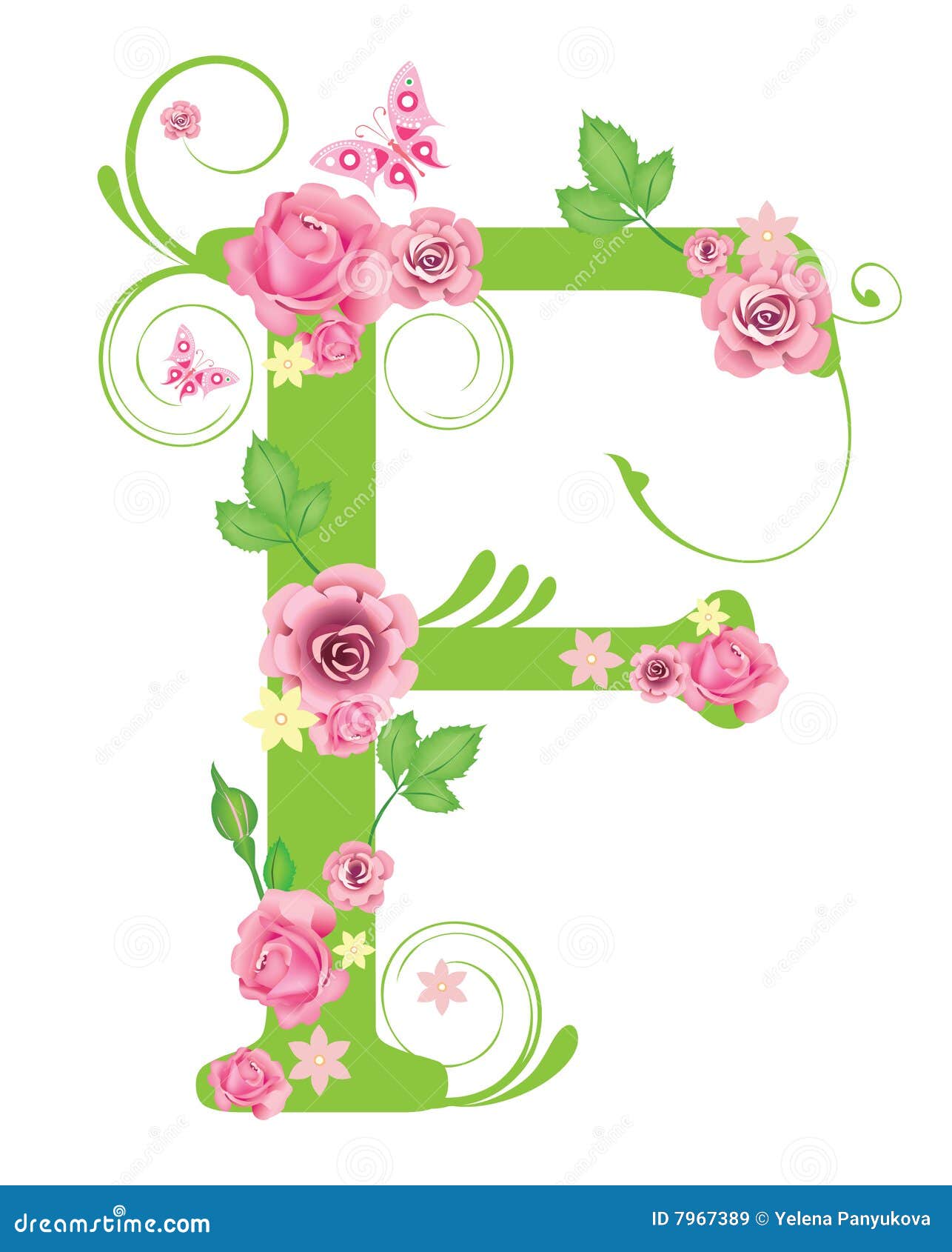 Letra F Con Las Rosas Imágenes de archivo libres de regalías - Imagen ...