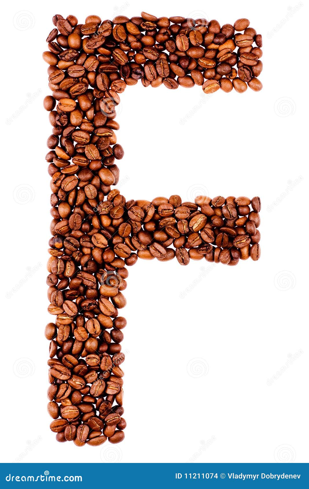 Letra F do café foto de stock. Imagem de semente, branco - 11211074