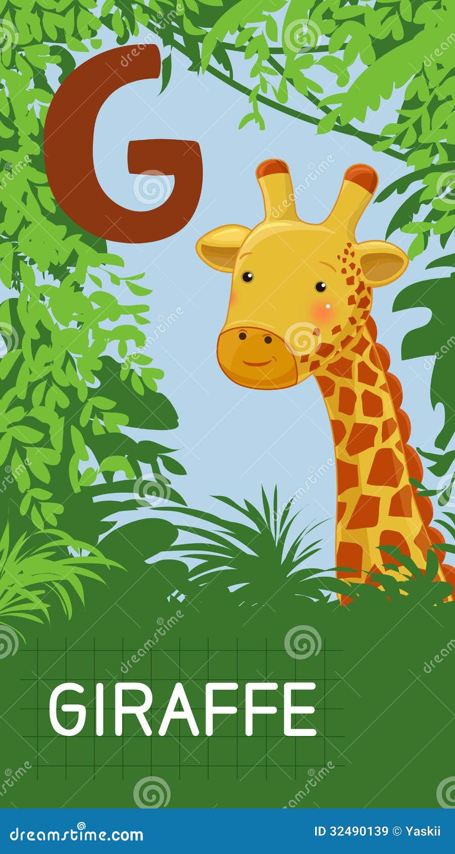 Letra G, ABC animal ilustração do vetor. Ilustração de alfabeto - 32490139