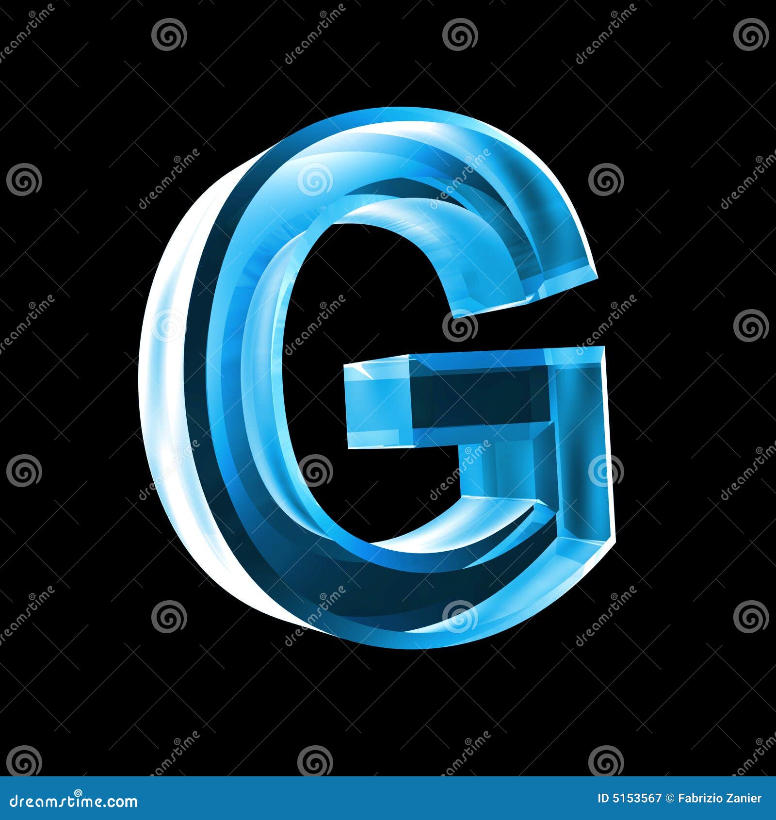 Letra G En El Vidrio Azul 3D Stock de ilustración - Ilustración de ...