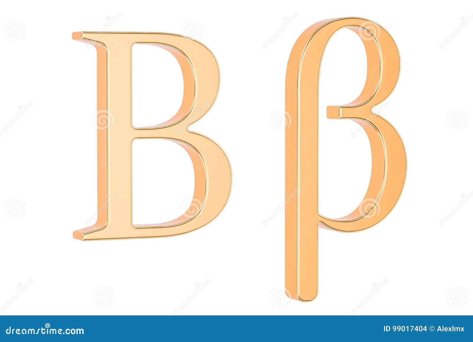 Letra Griega De Oro Beta, Representación 3D Stock de ilustración ...