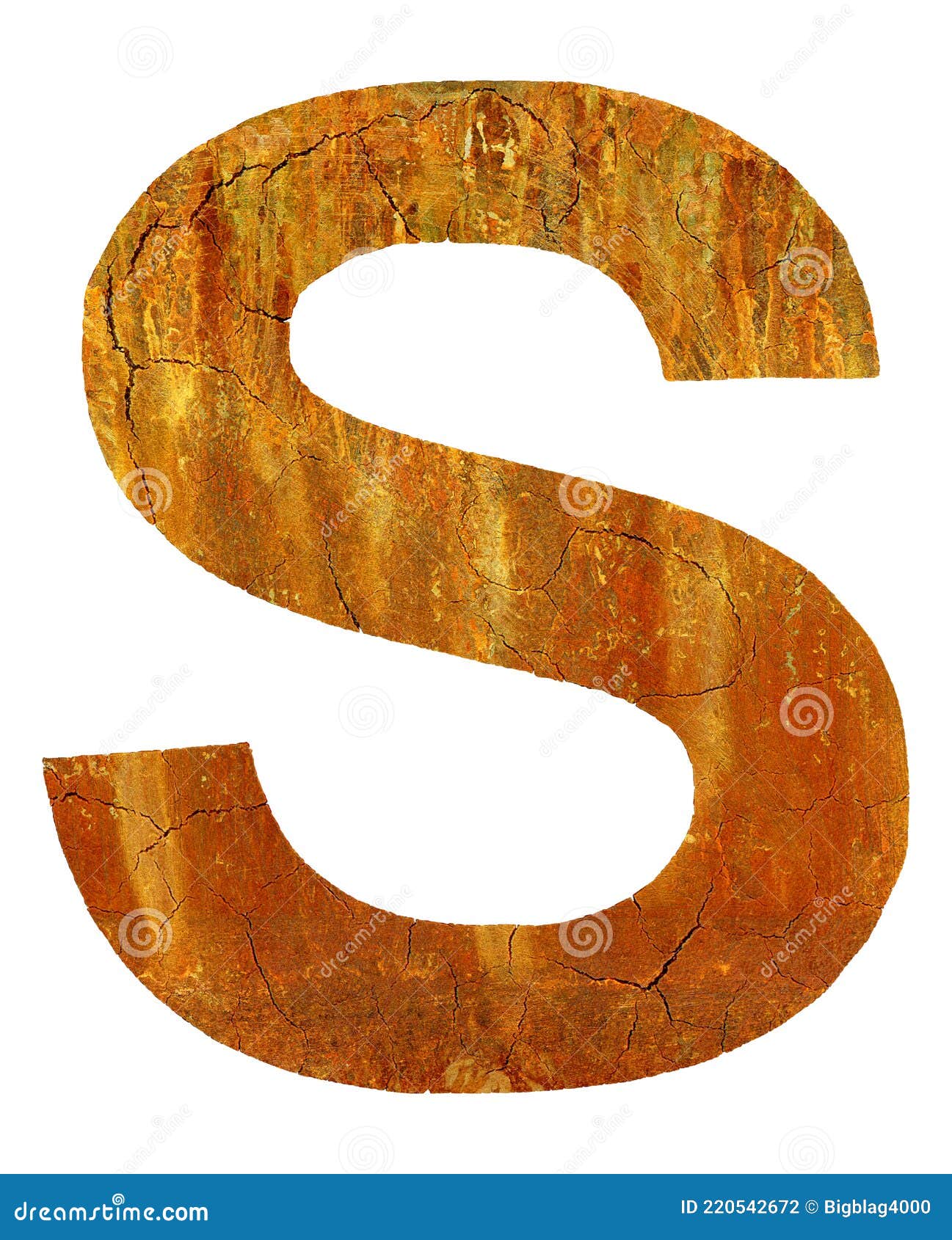 Letra Grossa Enferrujada Rachada Isolada Em Fundo Branco. Foto de Stock ...