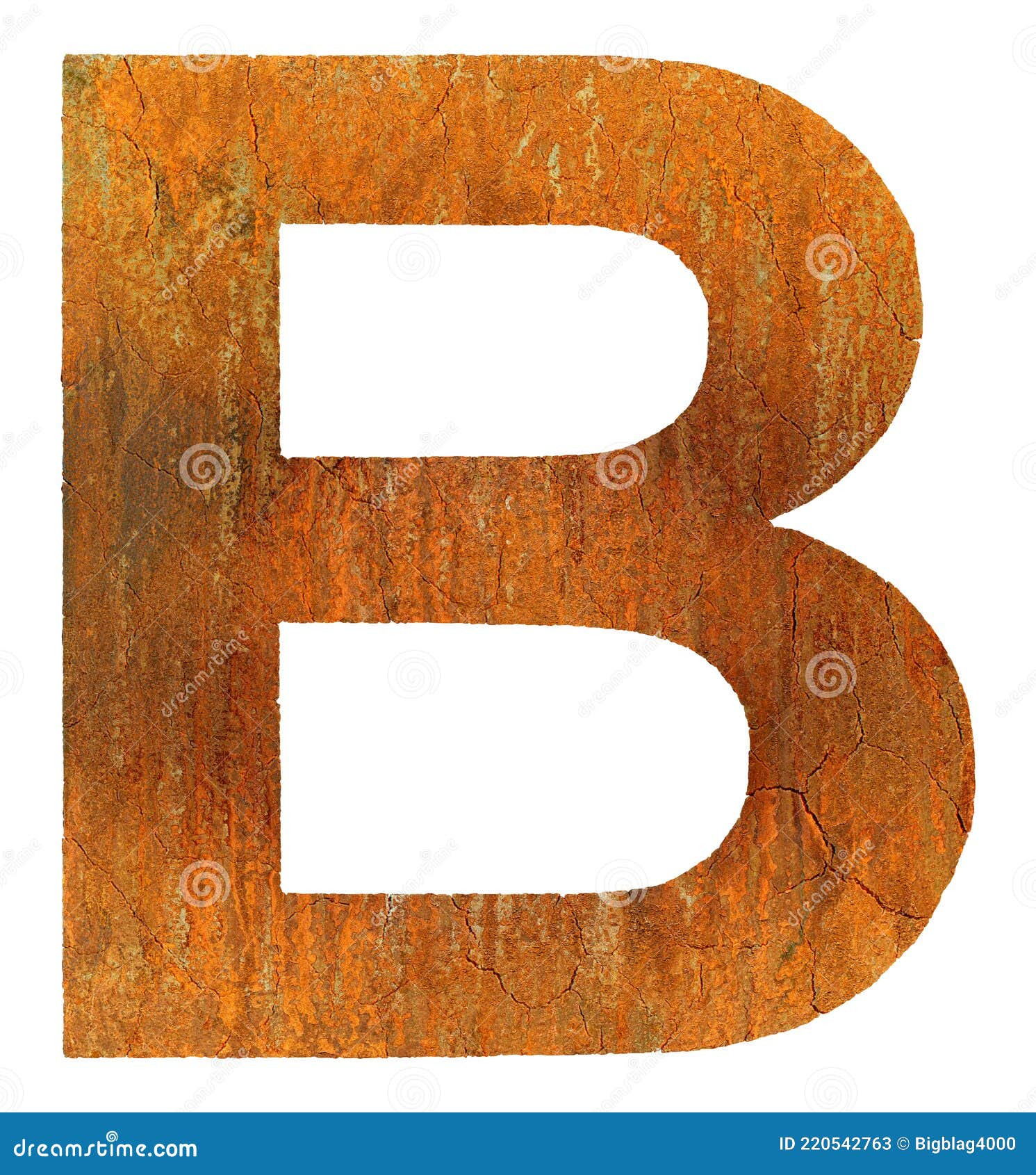 Letra Grossa Enferrujada Rachada Isolada Em Fundo Branco. Imagem de ...