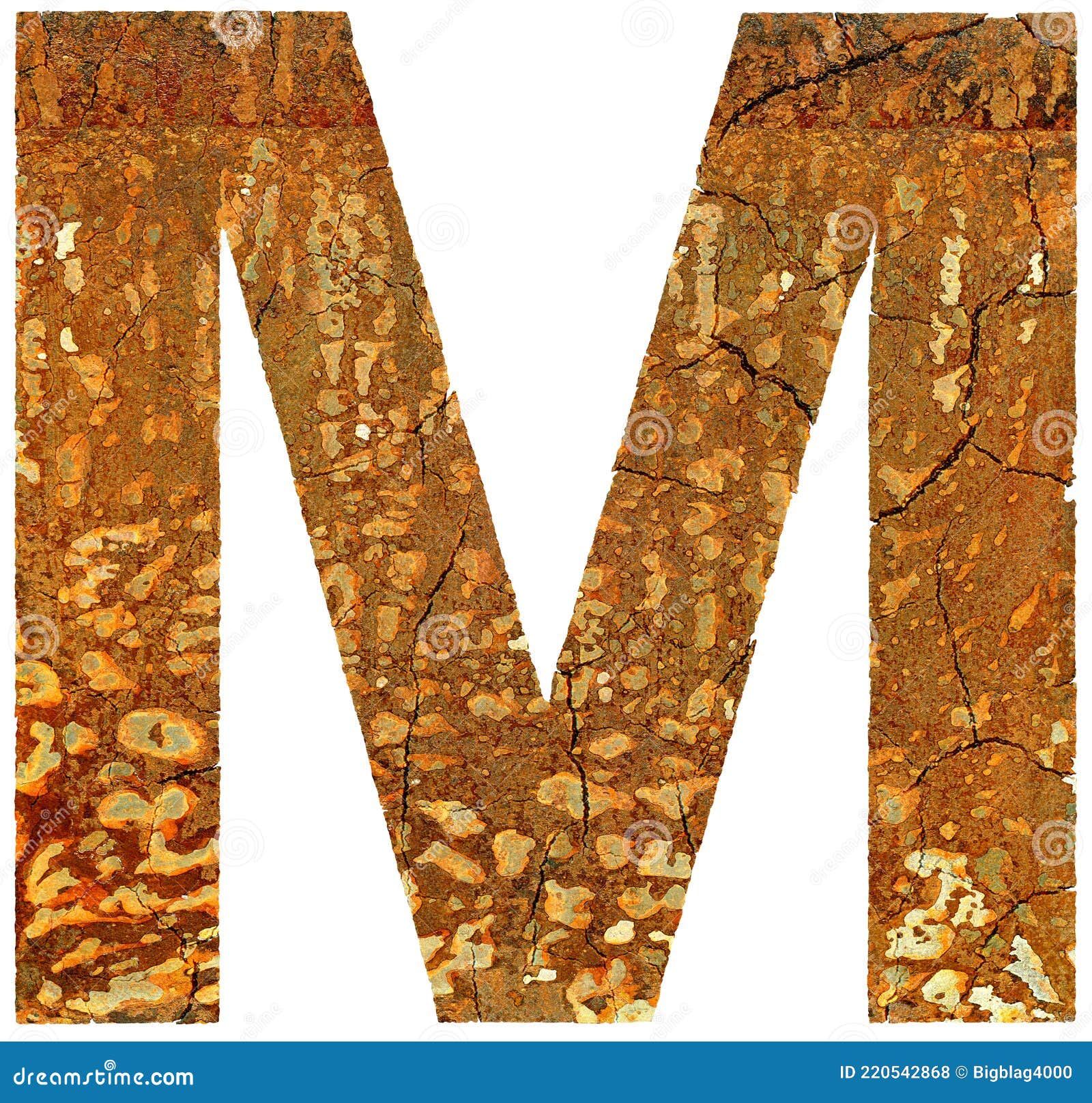 Letra Grossa Enferrujada Rachada Isolada Em Fundo Branco. Foto de Stock ...
